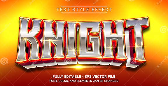 Knight Text Style Effect. Editable Graphic Text Template Stock Vector ...