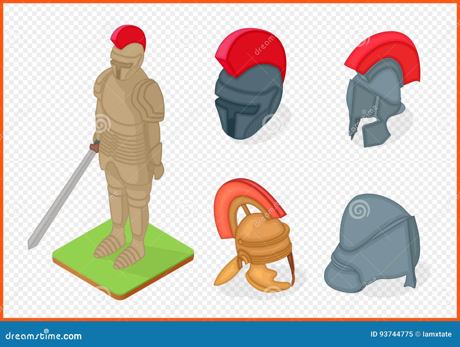 Knight vector isometric stock vector. Illustration of cuirass - 93744775