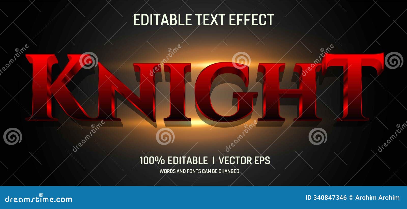 Editable Knight Vector Text Effect with Modern Style Design Stock ...