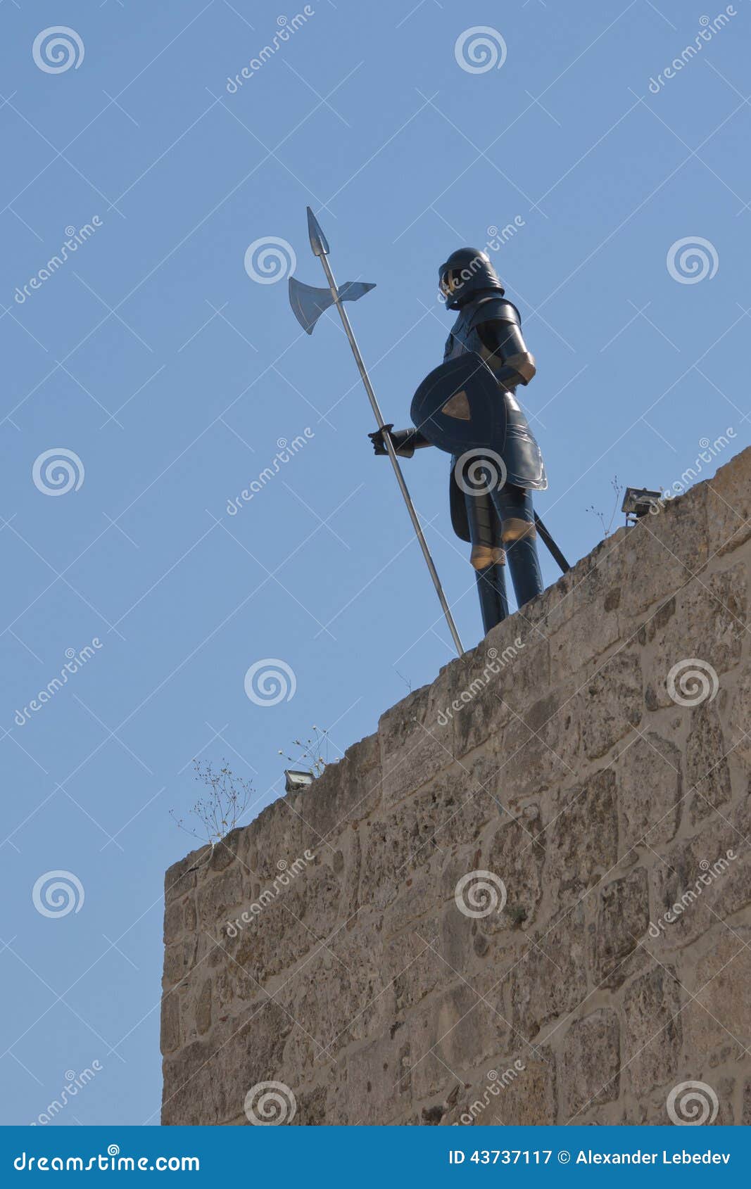 Knight on the wall stock image. Image of armor, castle - 43737117