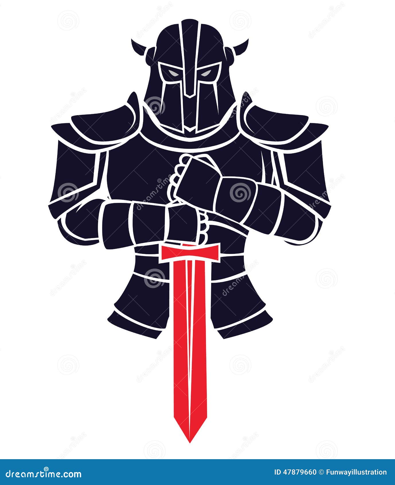 Knight Warrior stock vector. Illustration of shield, medieval - 47879660