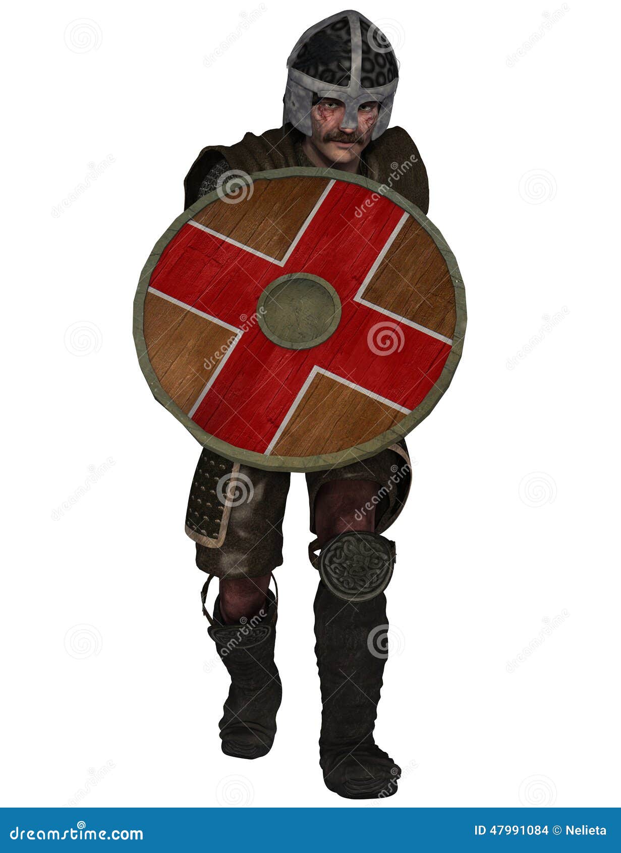 Knight warrior with shield stock illustration. Illustration of helmet ...