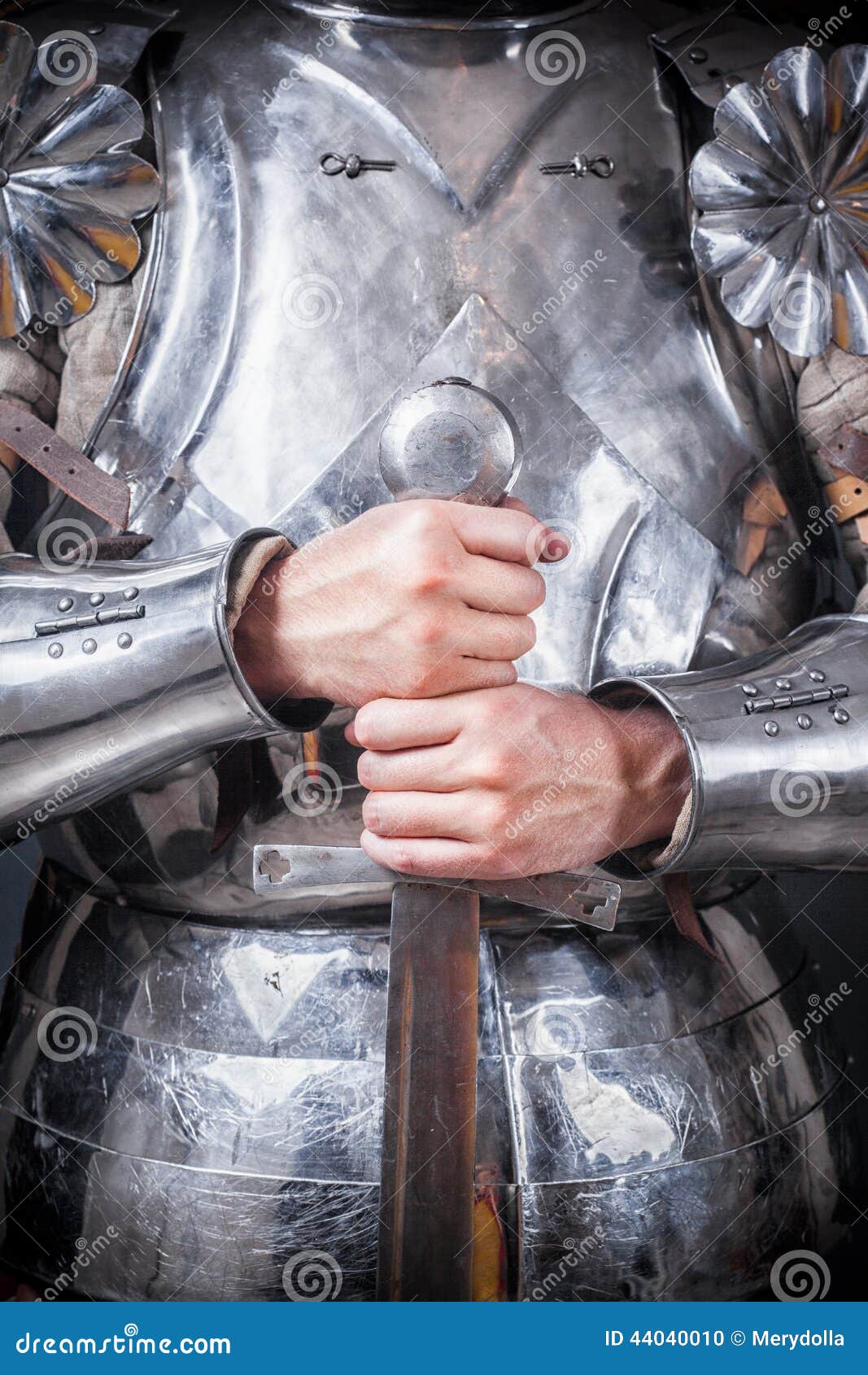 Knight wearing armor stock photo. Image of frame, middle - 44040010