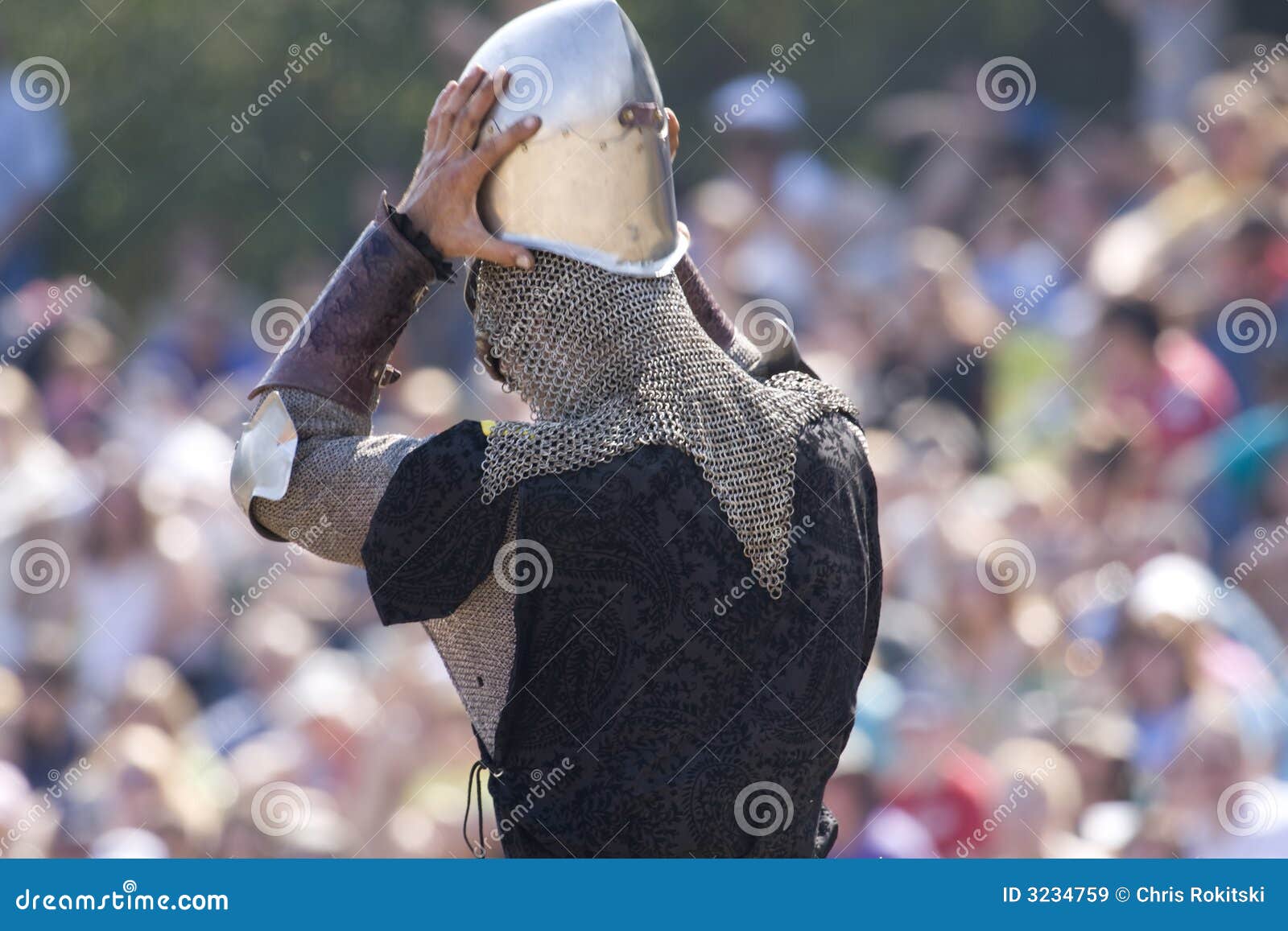 Knight wearing helmet stock image. Image of outside, renaissance - 3234759