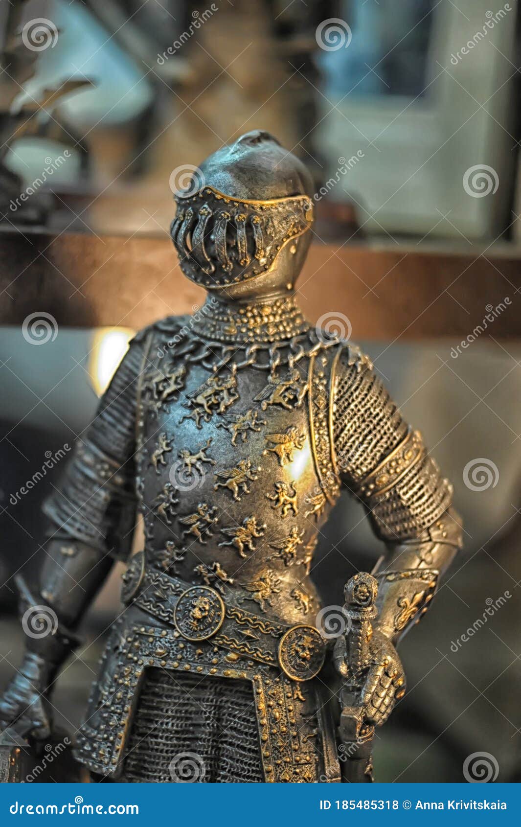 Knightly Armor Figurine Close Stock Photo - Image of handicraft, armor ...