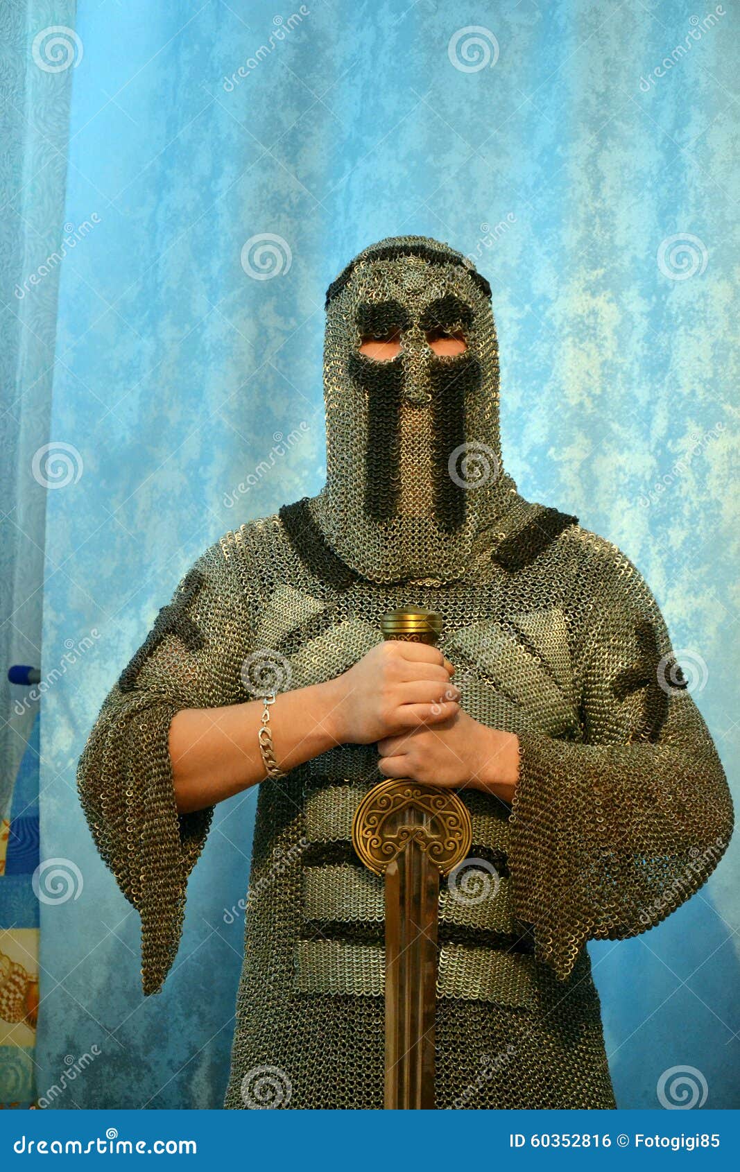 Knightly Chain Armor and Sword Stock Photo - Image of combative, armor ...
