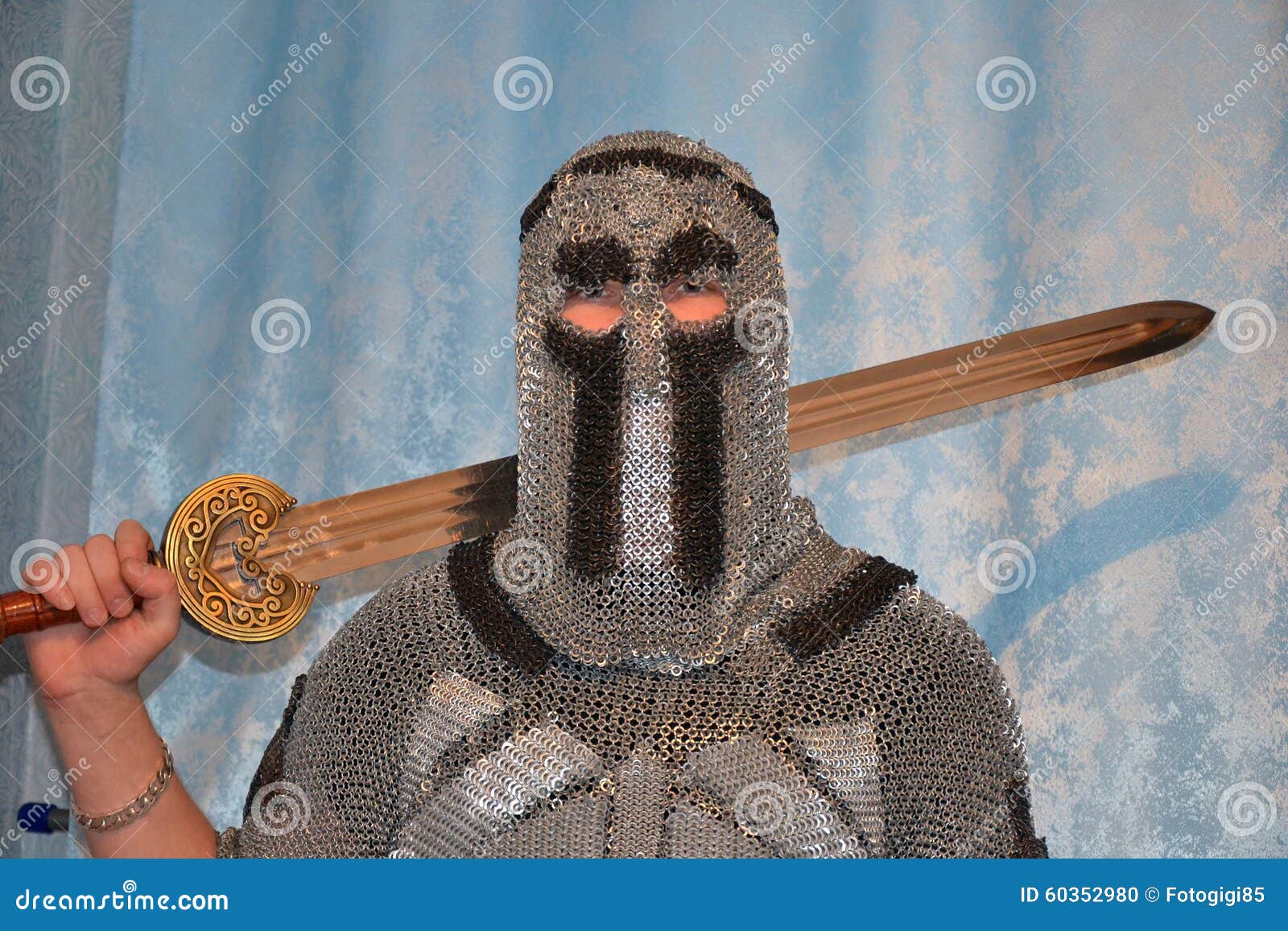 Knightly Chain Armor and Sword Stock Photo - Image of hauberk, mail ...