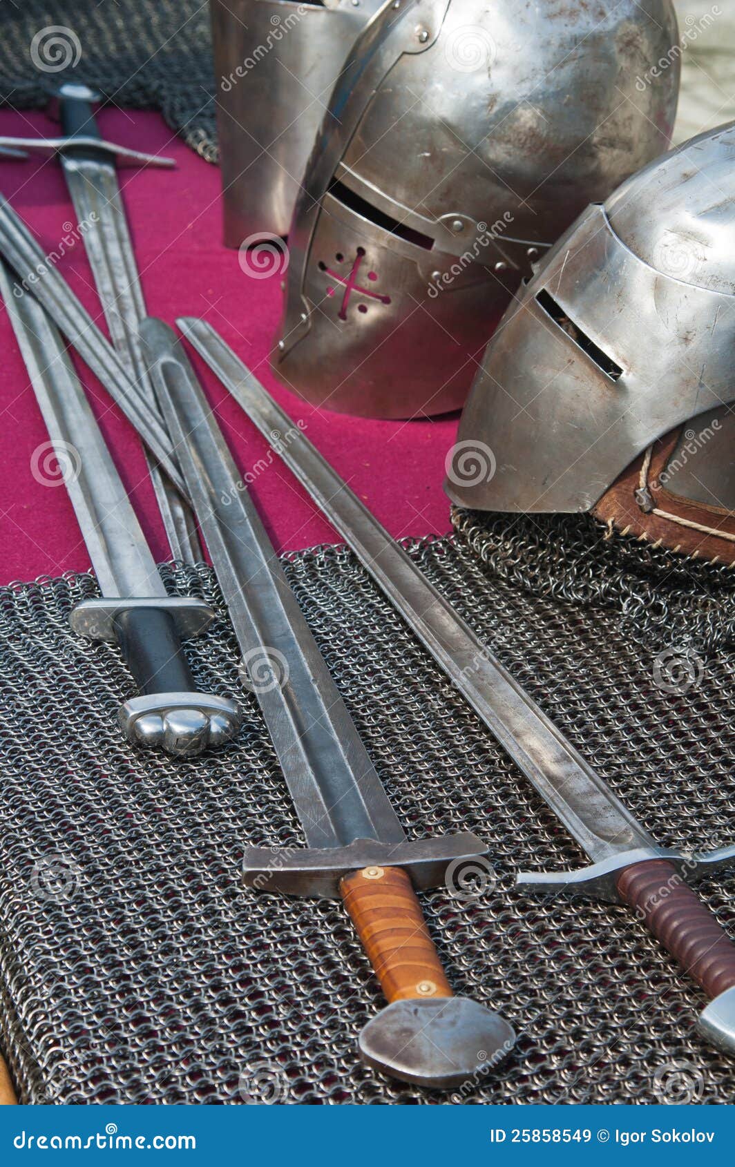 Knightly weapon and armour stock image. Image of conflict - 25858549