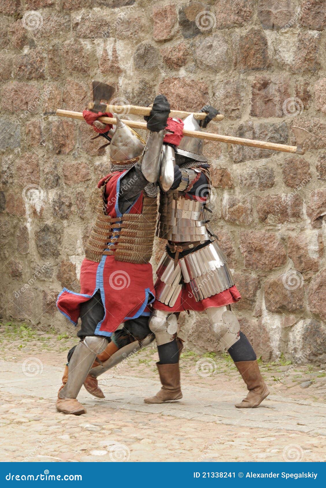 Knights in an Armor Battle in the Field of Fight Stock Image - Image of ...