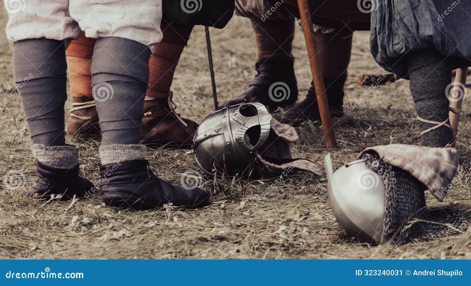 Knights in Armor with Weapons at War Stock Image - Image of viking ...