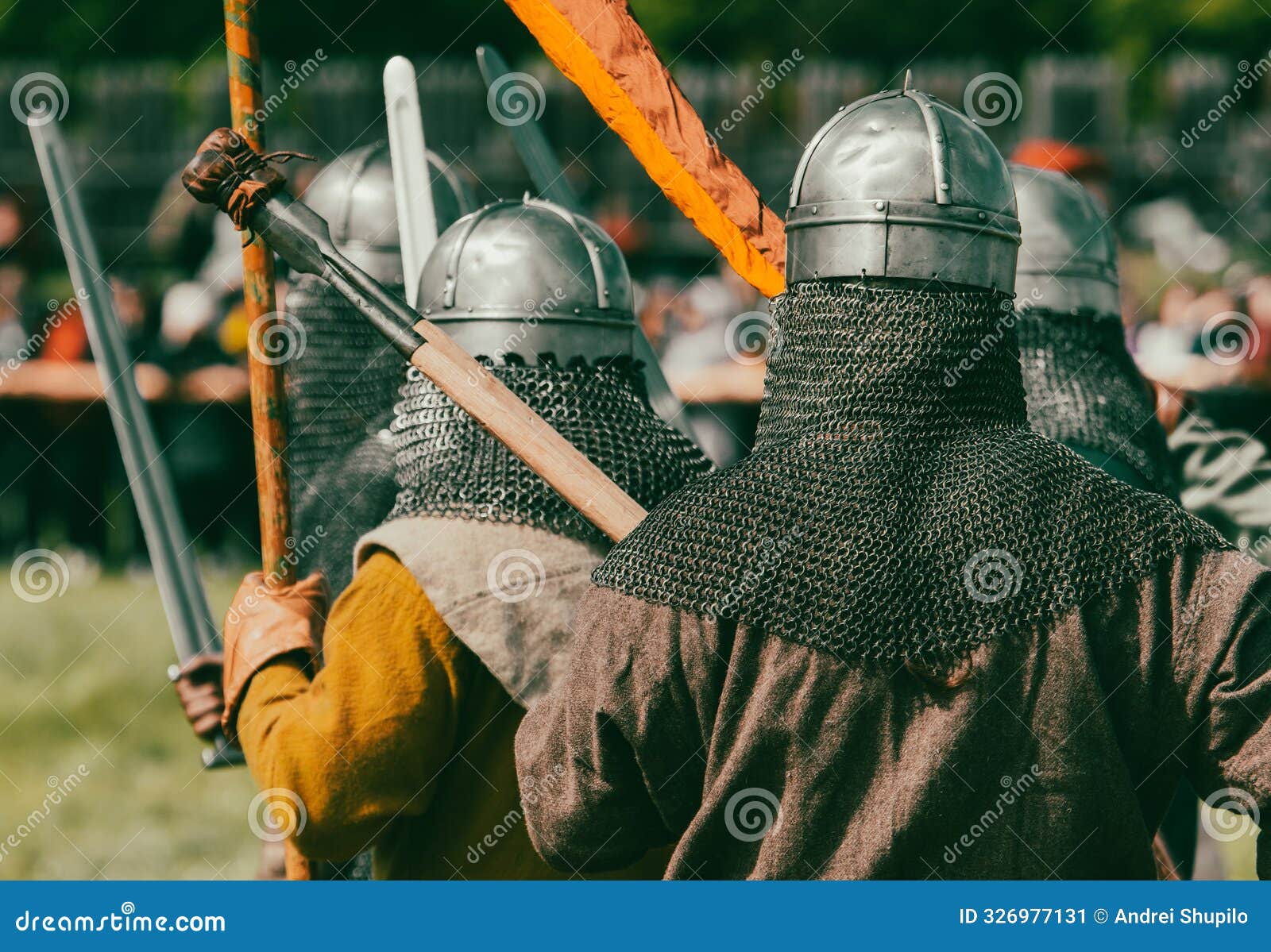 Knights in Armor with Weapons at War Stock Image - Image of sword ...