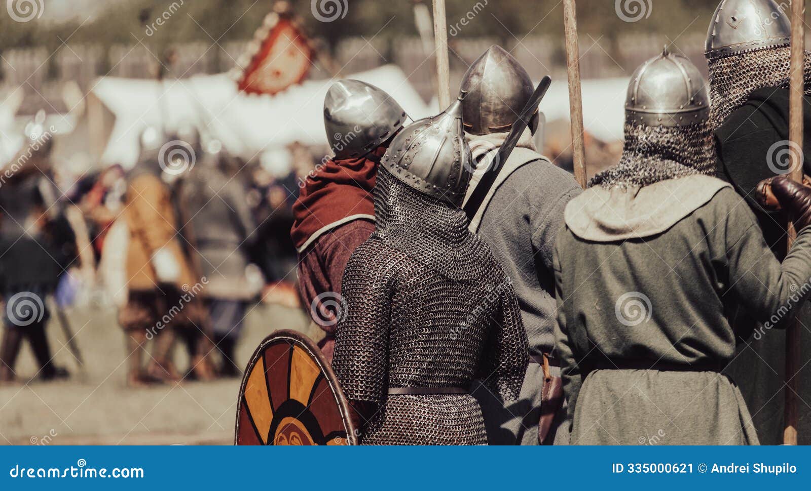 Knights in Armor with Weapons at War Stock Image - Image of battlefield ...