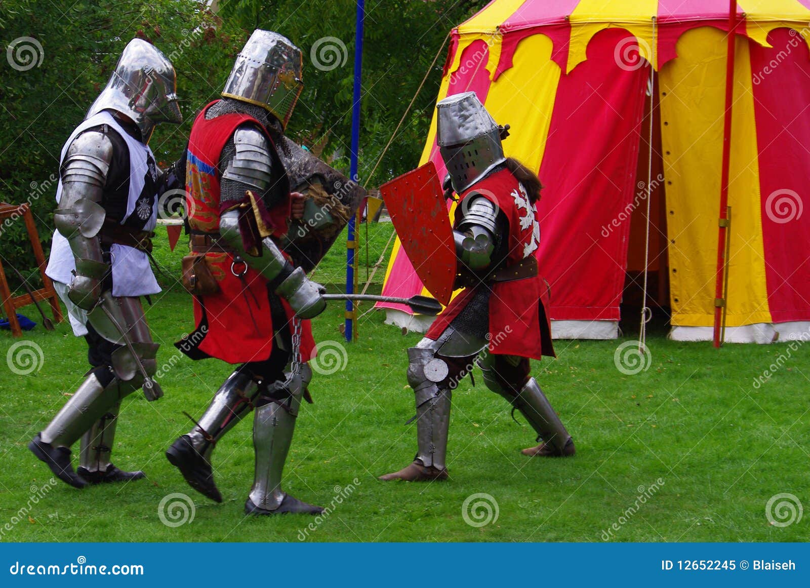 Knights fighting stock image. Image of squire, outnumbered - 12652245