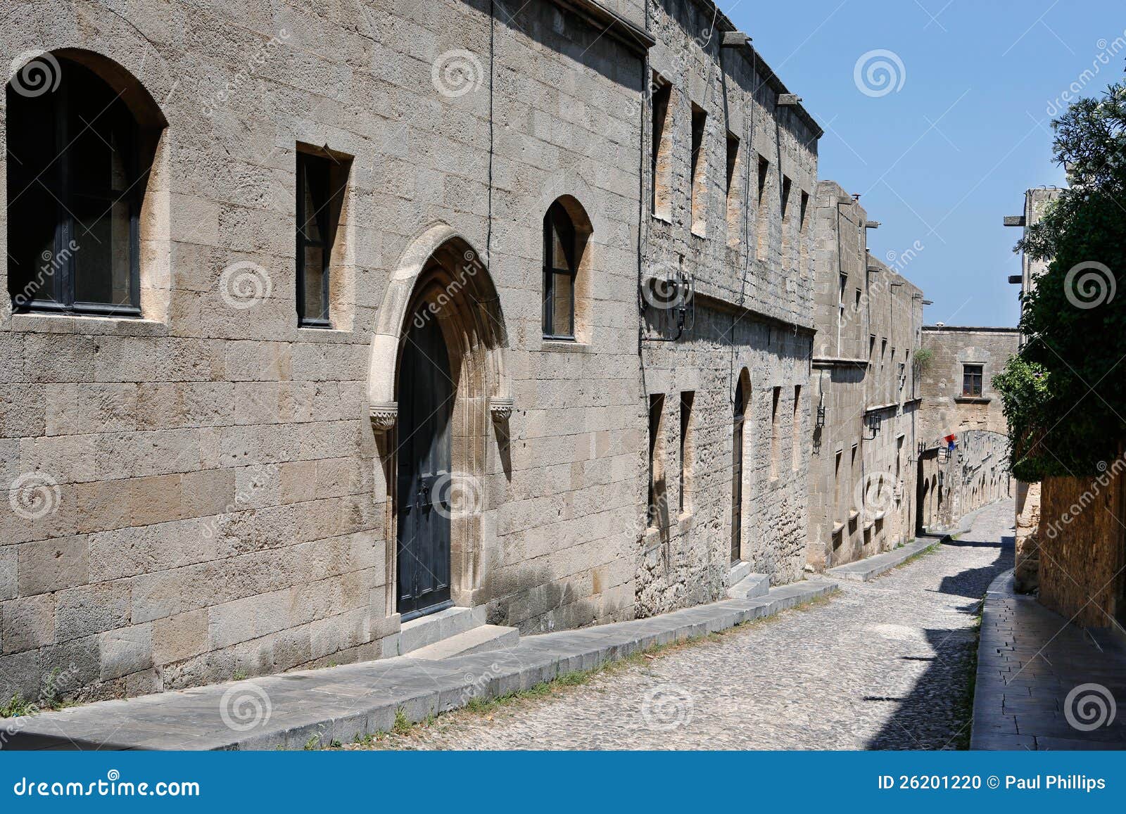 The Knights Road, Rhodes, Greece Stock Photo - Image of mediterranean ...