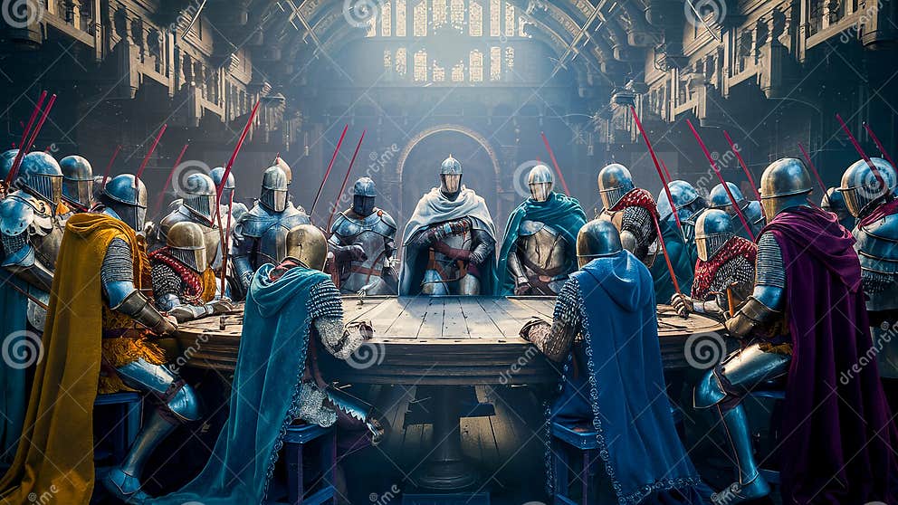 Knights of the Round Table. 01. Stock Illustration - Illustration of ...