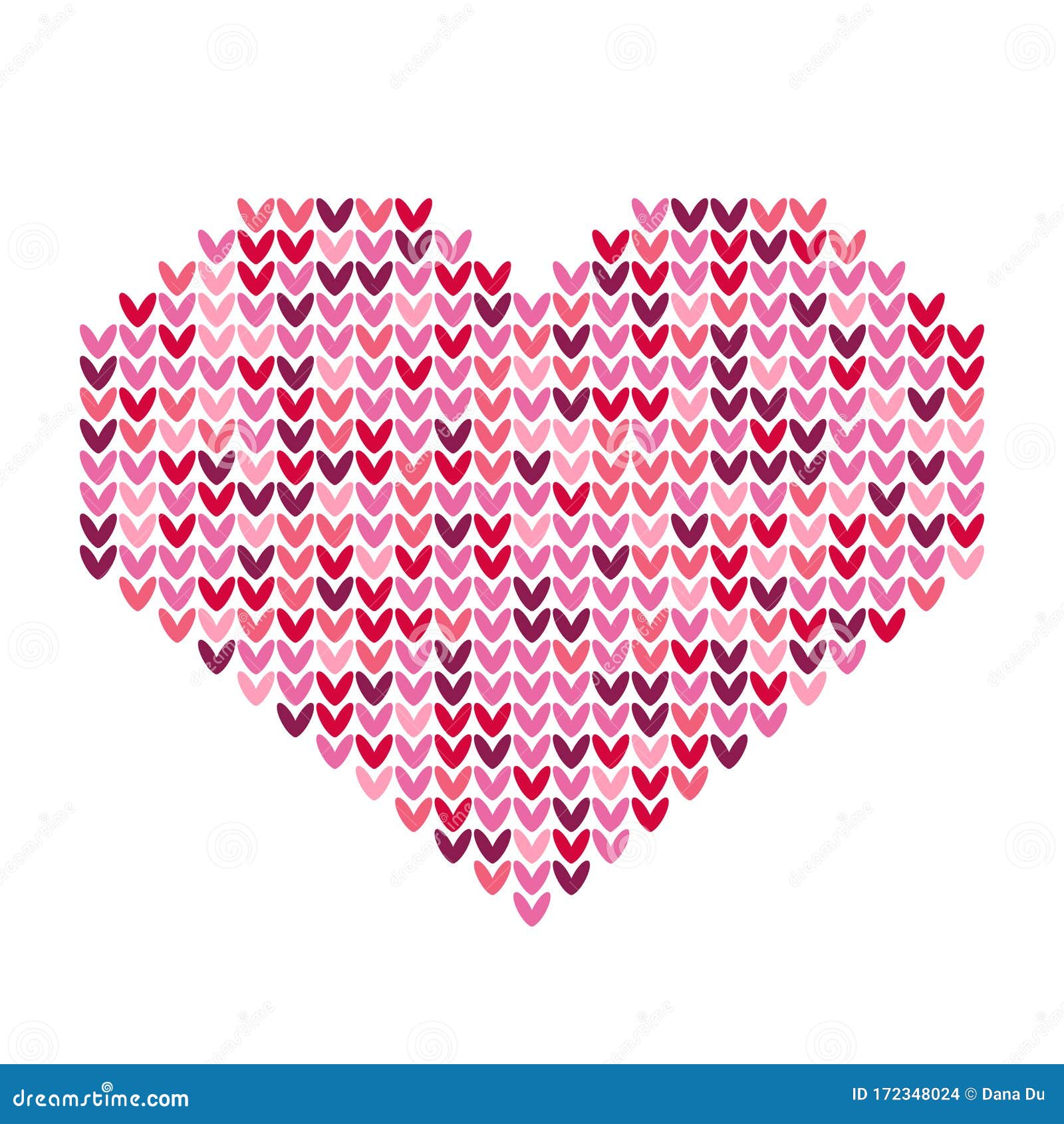 Isolated pink knit heart stock vector. Illustration of knitting - 172348024