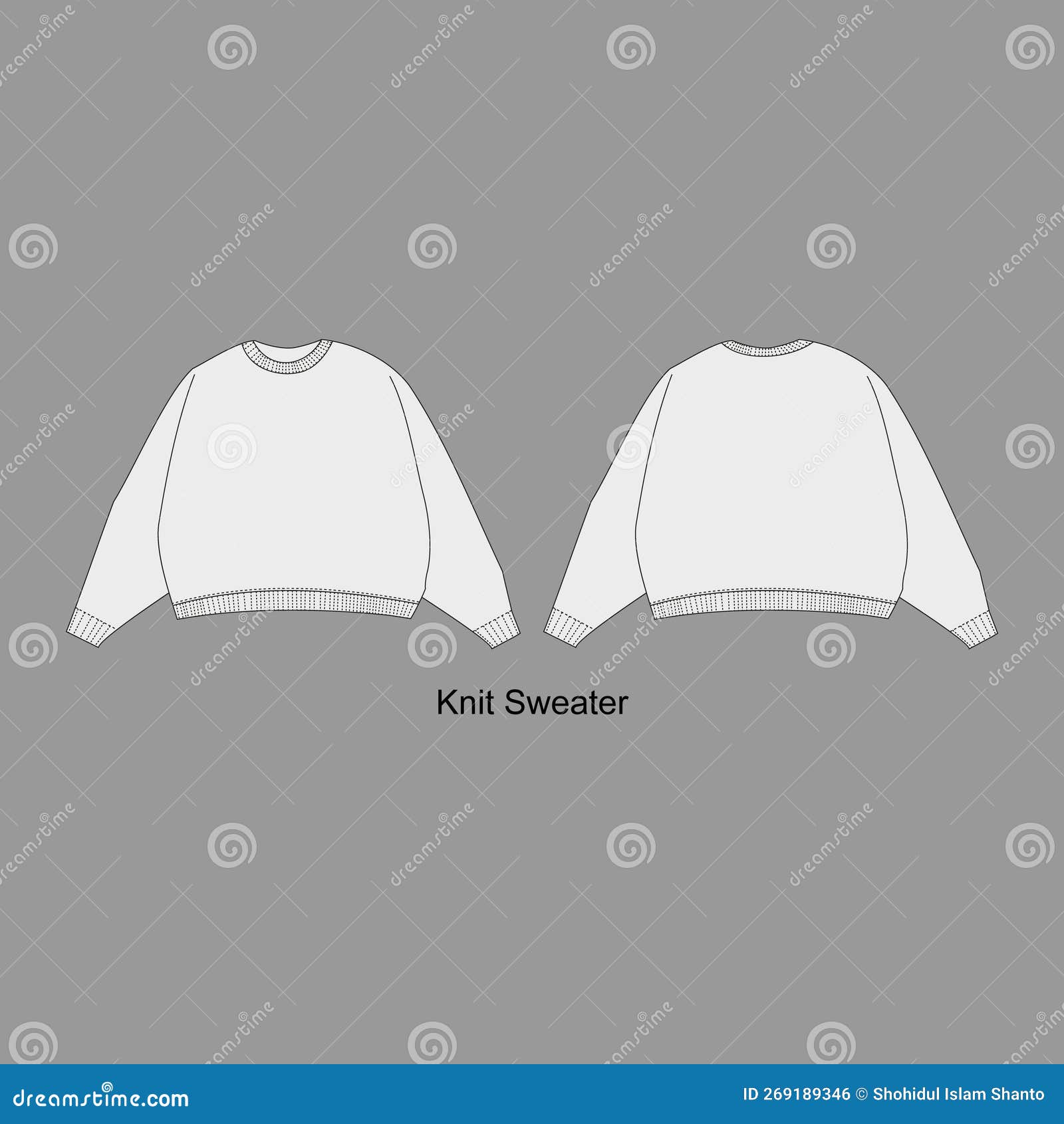 Knit Sweater Set. Vector Apparel Mockup Collection Stock Vector ...