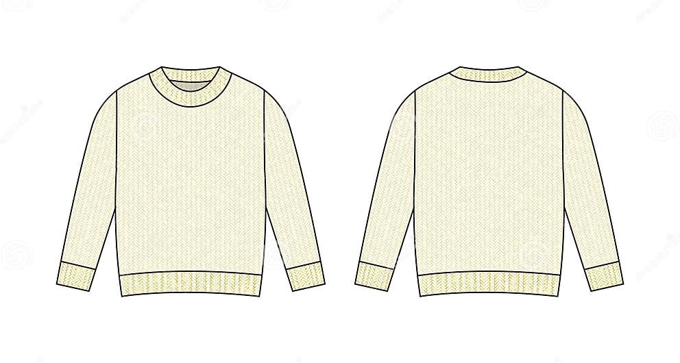 Knit Sweater Vector Template Illustration Stock Vector - Illustration ...