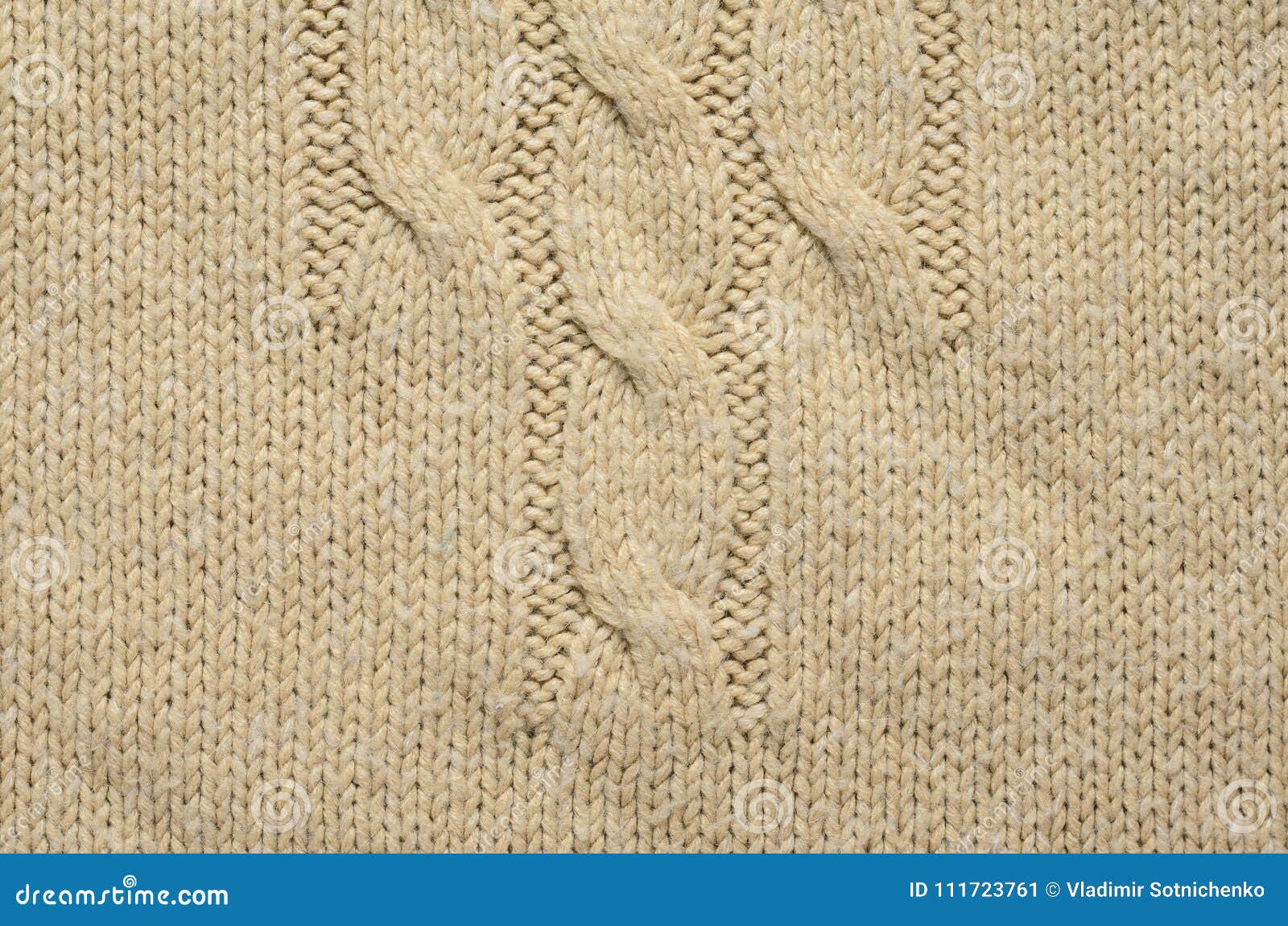 Knitted Cloth Texture with Cable Knits Pattern Stock Image - Image of ...