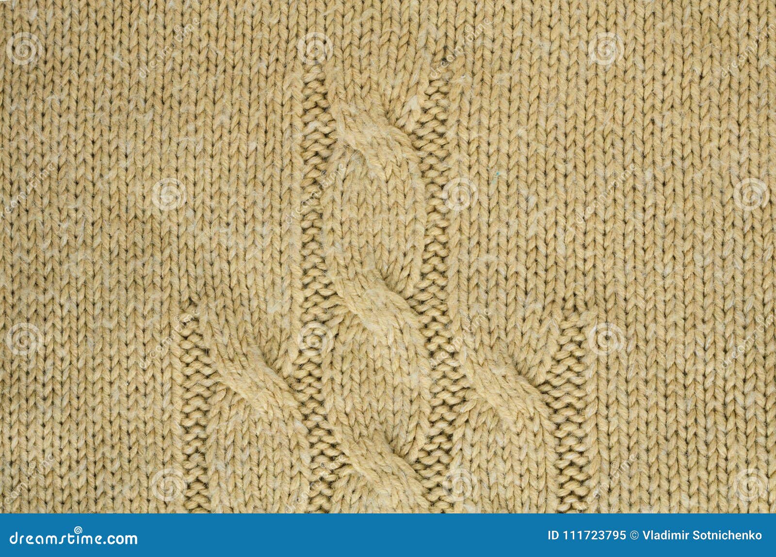 Knitted Cloth Texture with Cable Knits Pattern Stock Image - Image of ...