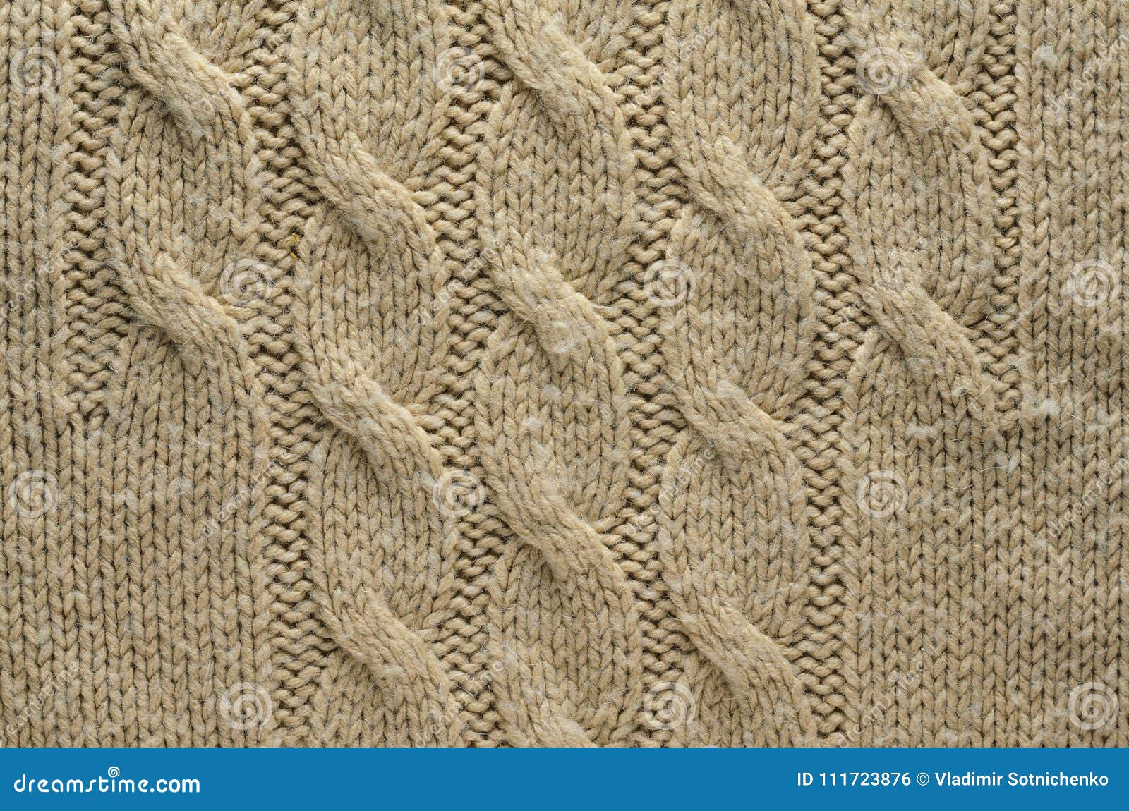 Knitted Cloth Texture with Cable Knits Pattern Stock Photo - Image of ...