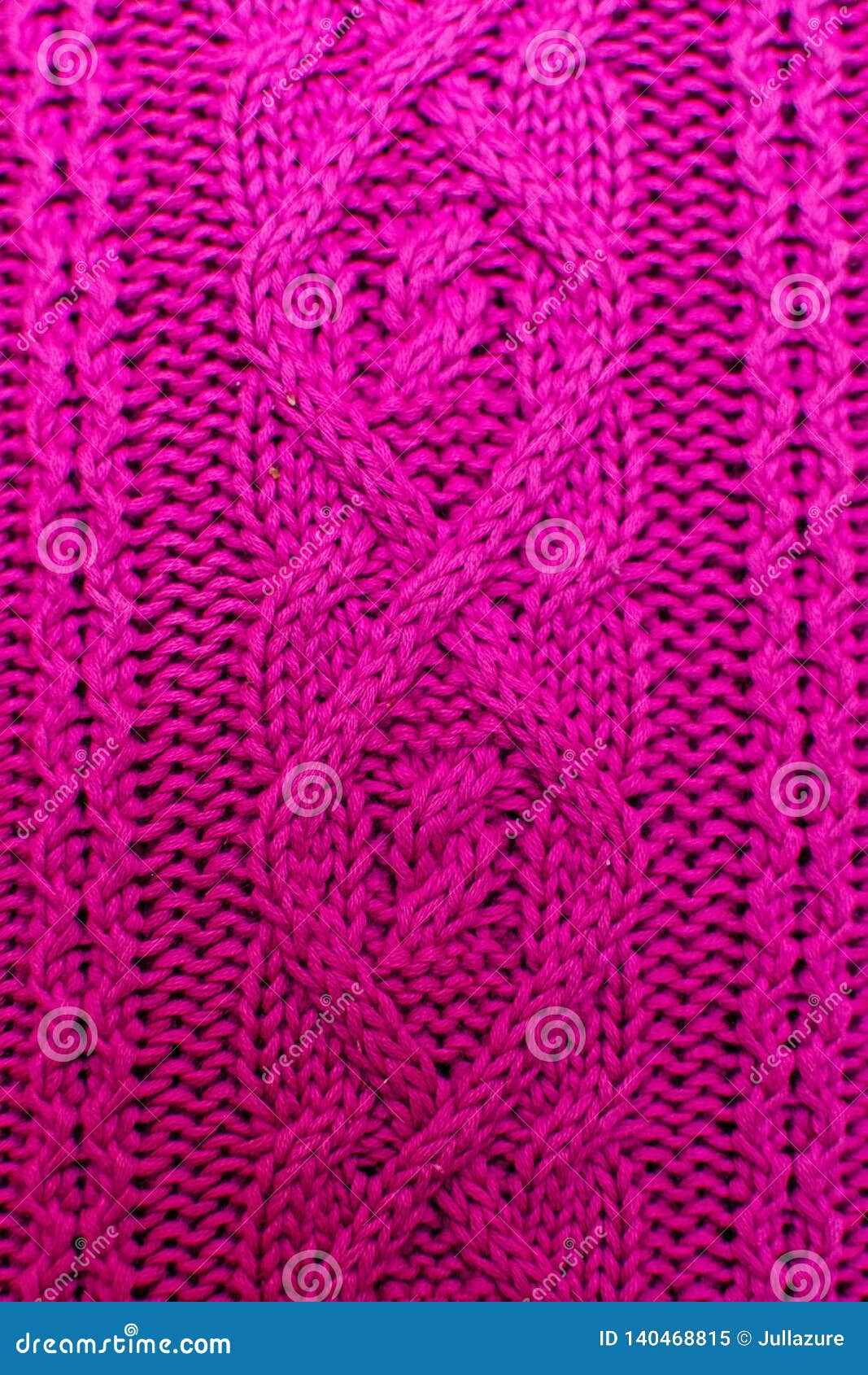 Knit Texture of Pink Wool Knitted Fabric with Cable Pattern As ...