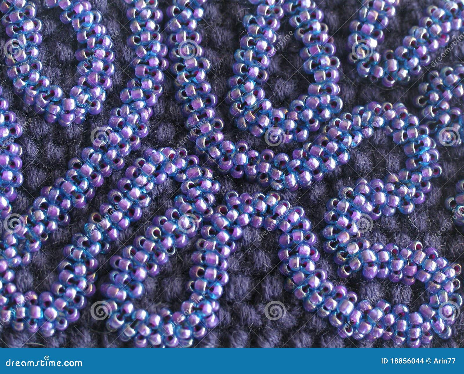 Knit Texture with Seed Beads Ornament (violet) Stock Photo - Image of ...