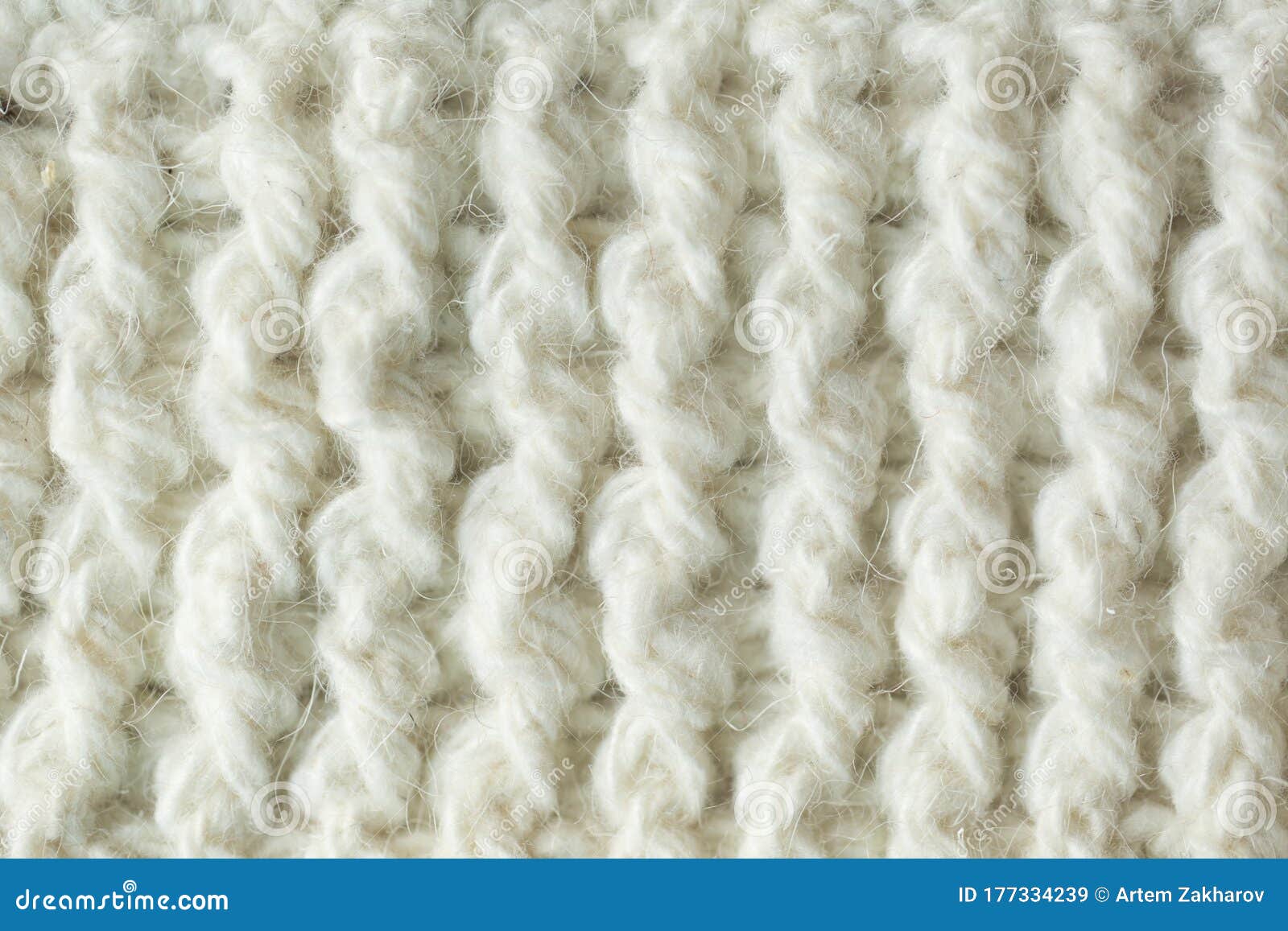Knit Texture of White Wool Knitted Fabric with Cable Pattern As ...