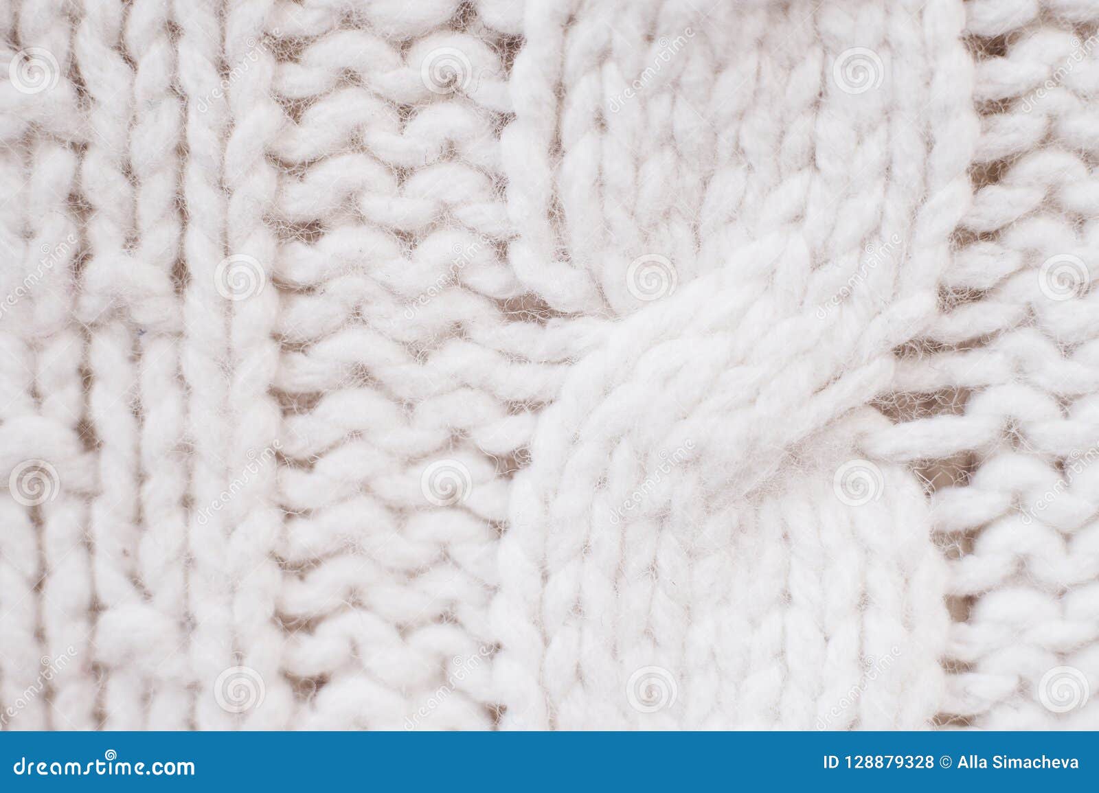 Knit Texture of White Wool Knitted Fabric with Cable Pattern As ...