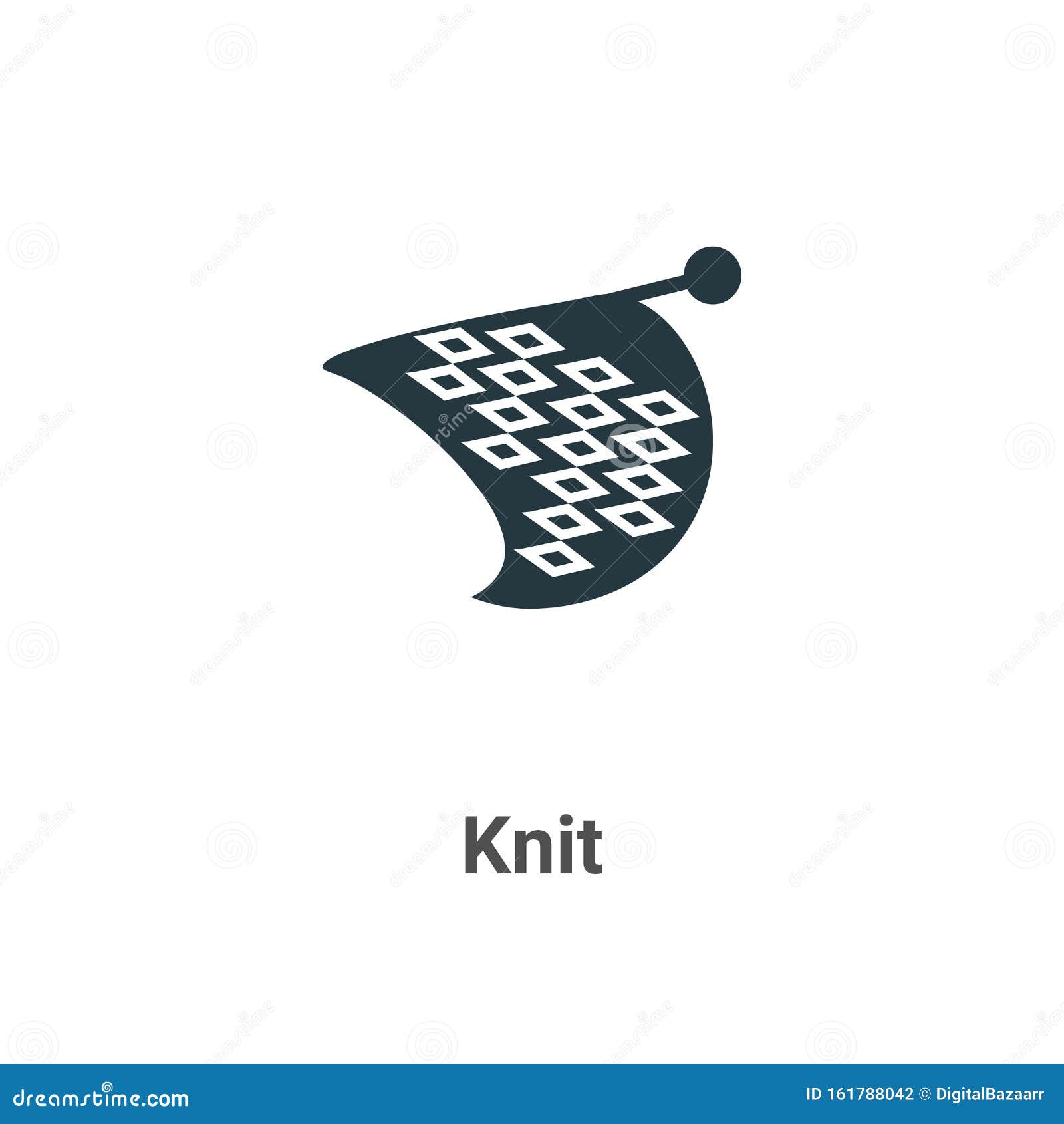 Knit Vector Icon on White Background. Flat Vector Knit Icon Symbol Sign ...