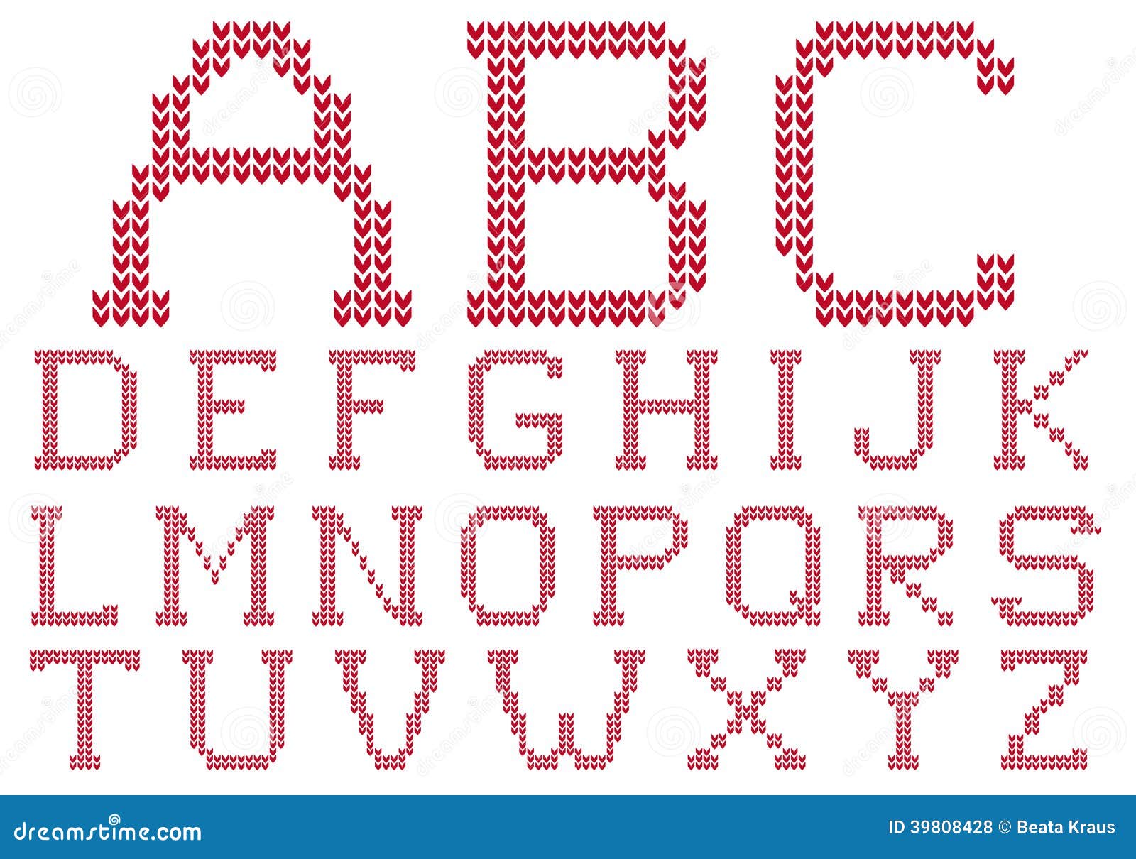 Knited Alphabet, Vector Set Stock Vector - Illustration of stitch ...