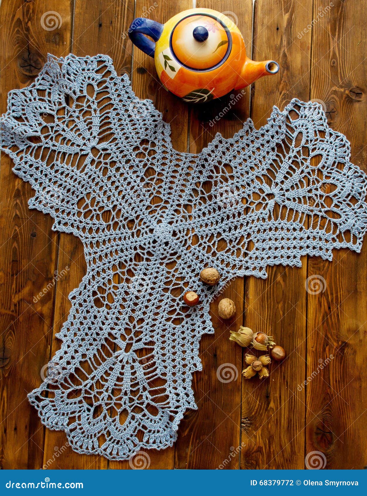 Knited Openwork Crochet Doily Stock Photo - Image of delicate, coffee ...