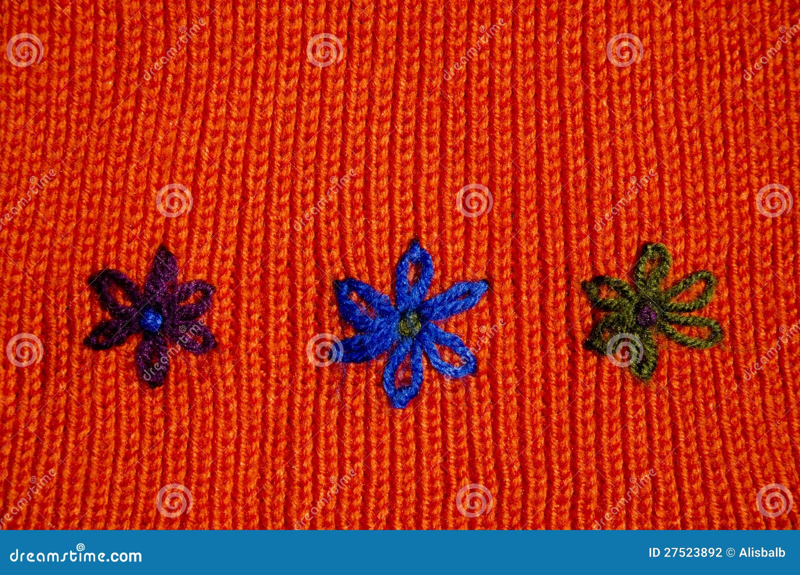 Knited Wool Background with Flower Symbols Stock Photo - Image of ...