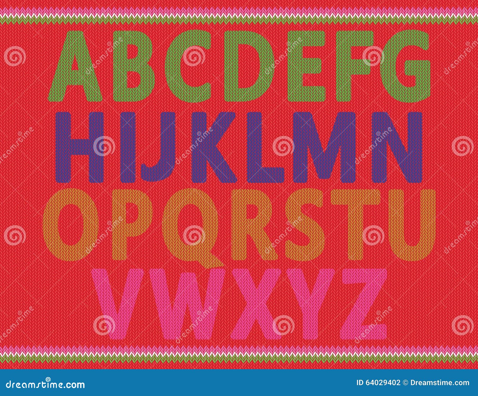 Knitted Alphabets stock vector. Illustration of cloth - 64029402