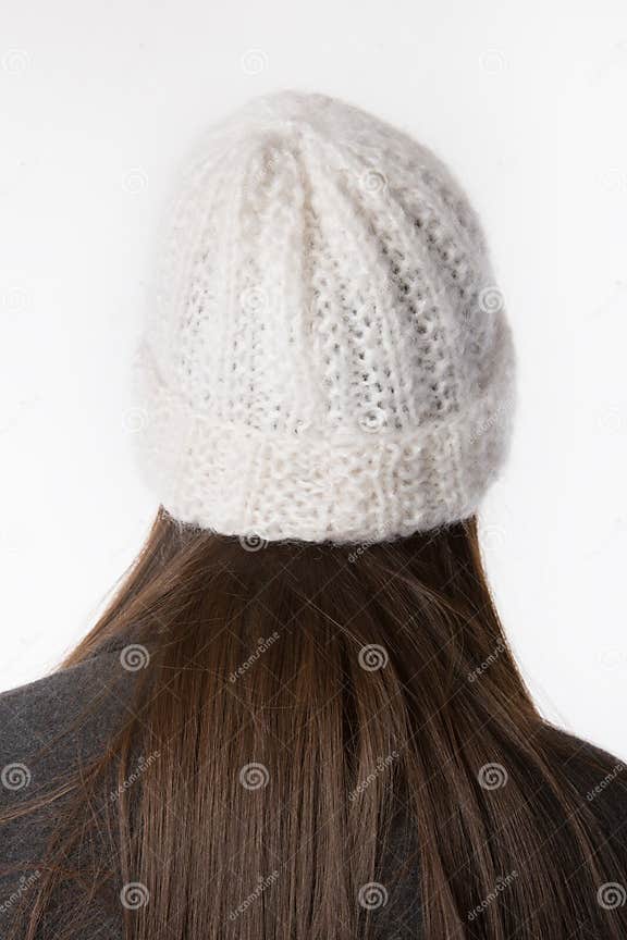 Knitted cap on the model stock image. Image of black - 86339651