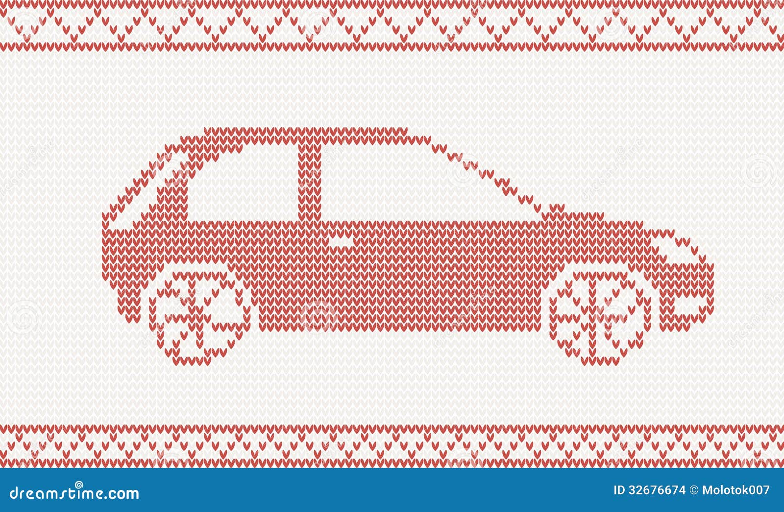 Knitted car stock vector. Illustration of needlework - 32676674
