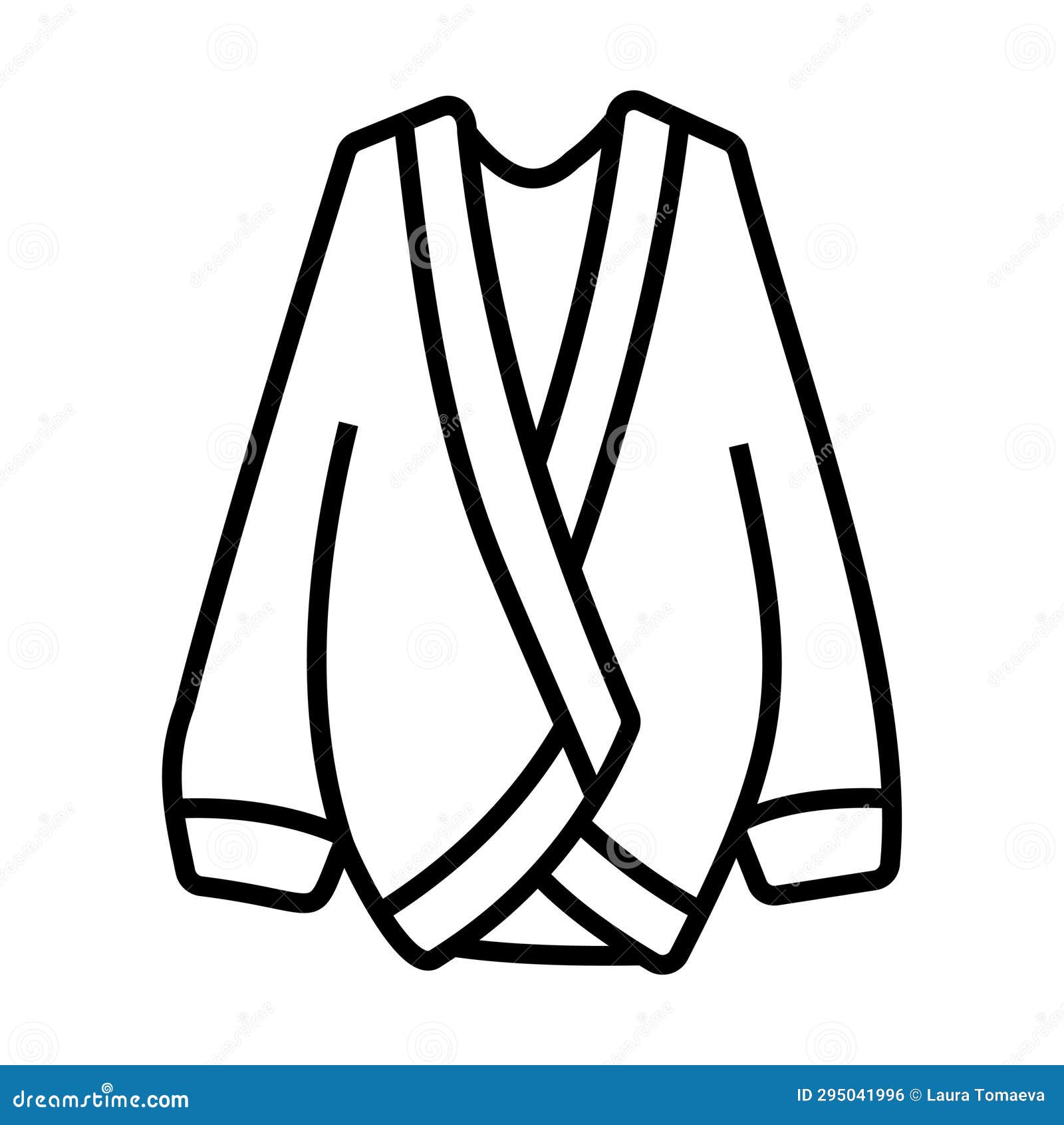 Knitted Cardigan Isolated Outline Vector Icon. Stock Illustration ...