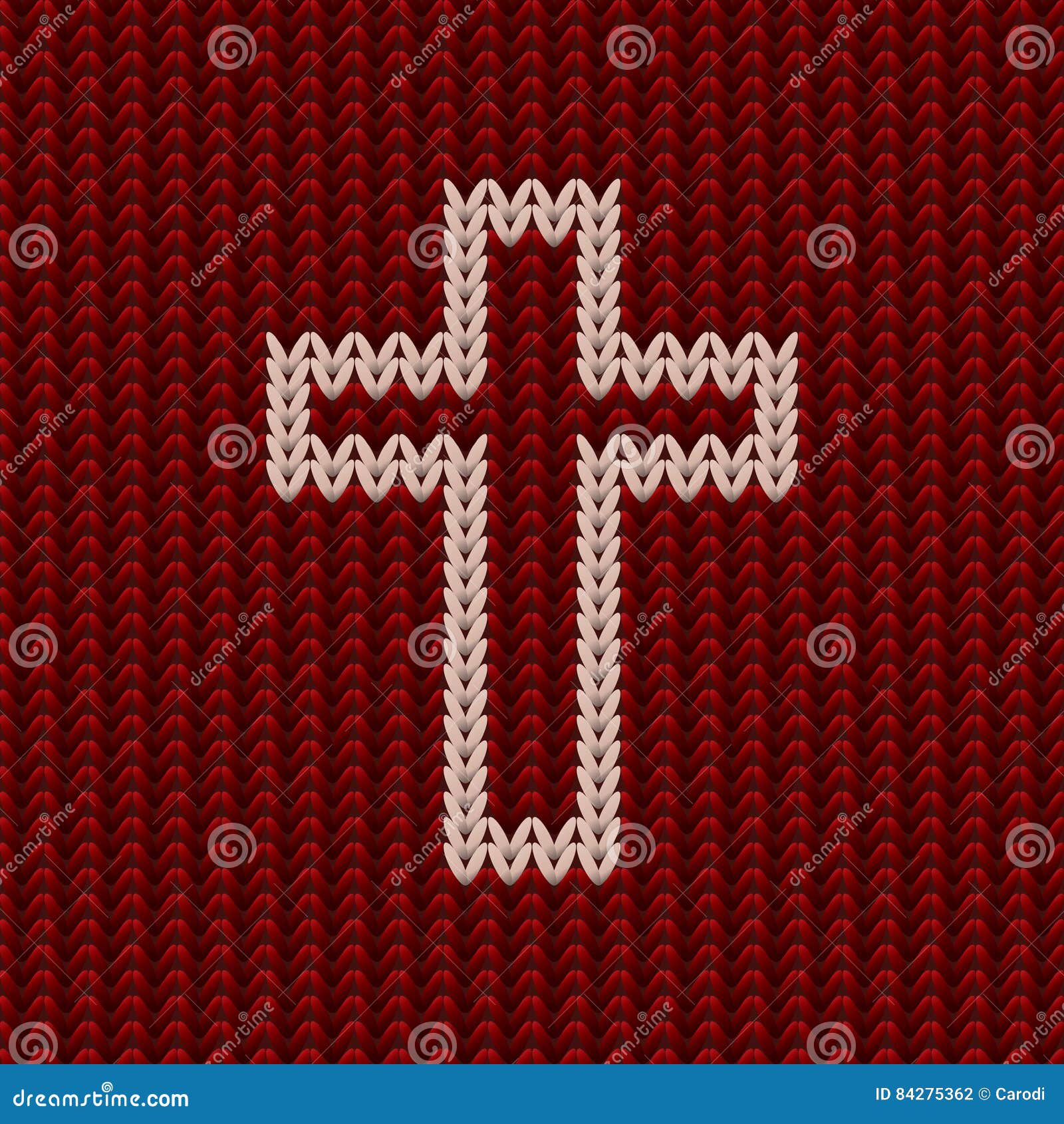 Knitted Christian Cross Banner, Vector Stock Vector - Illustration of ...
