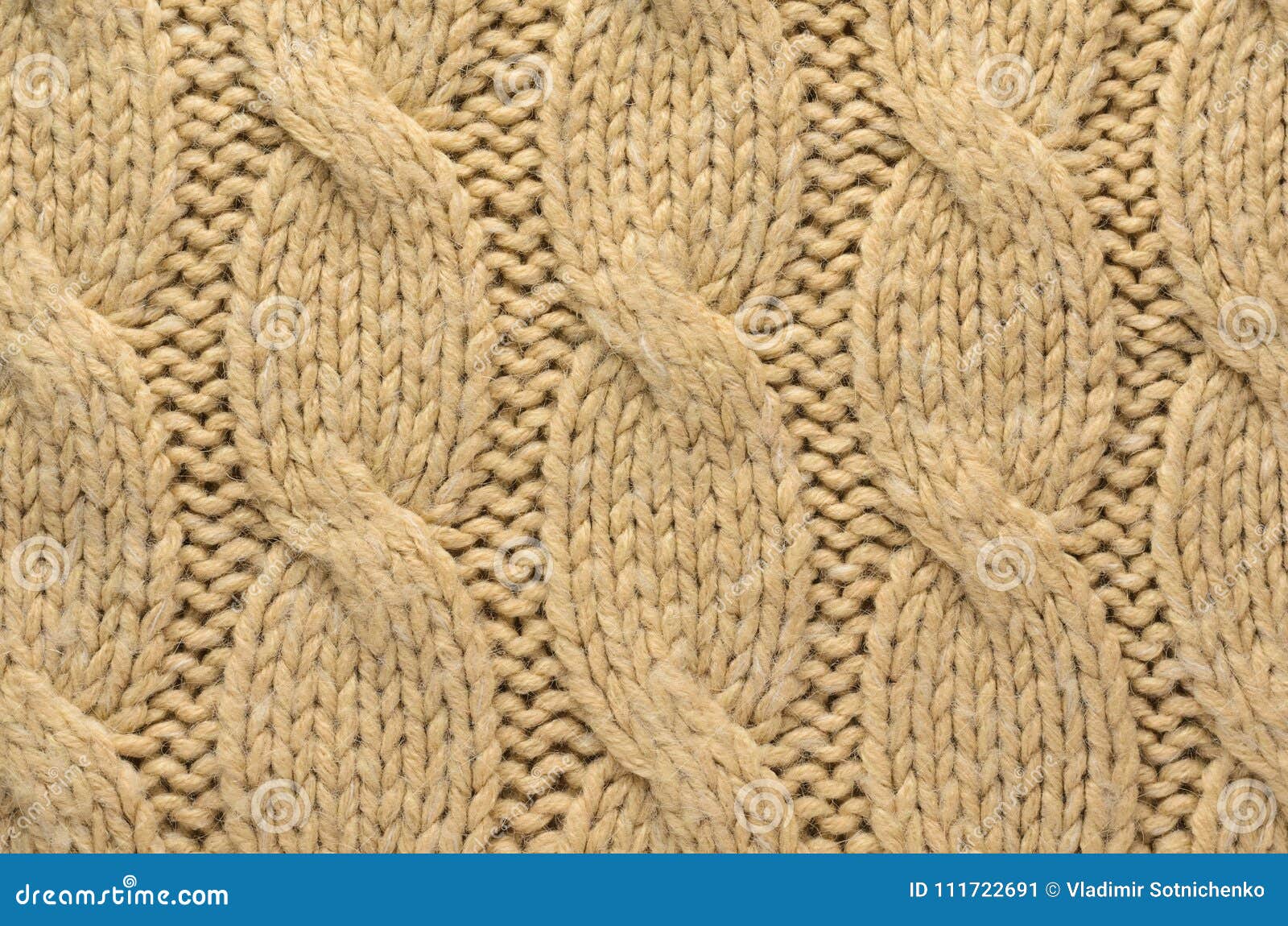 Knitted Cloth Texture with Cable Knits Pattern Stock Image - Image of ...