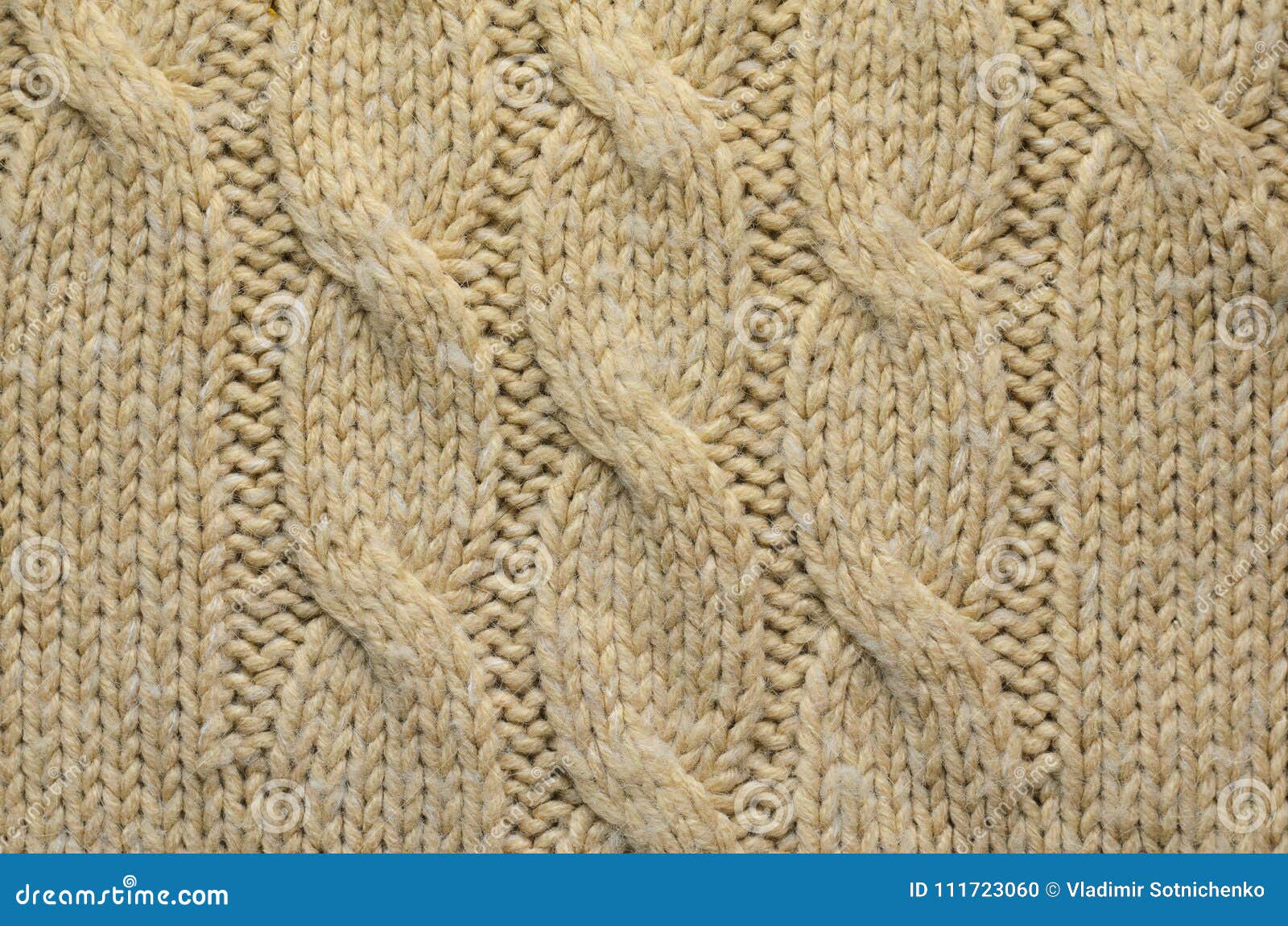 Knitted Cloth Texture with Cable Knits Pattern Stock Photo - Image of ...