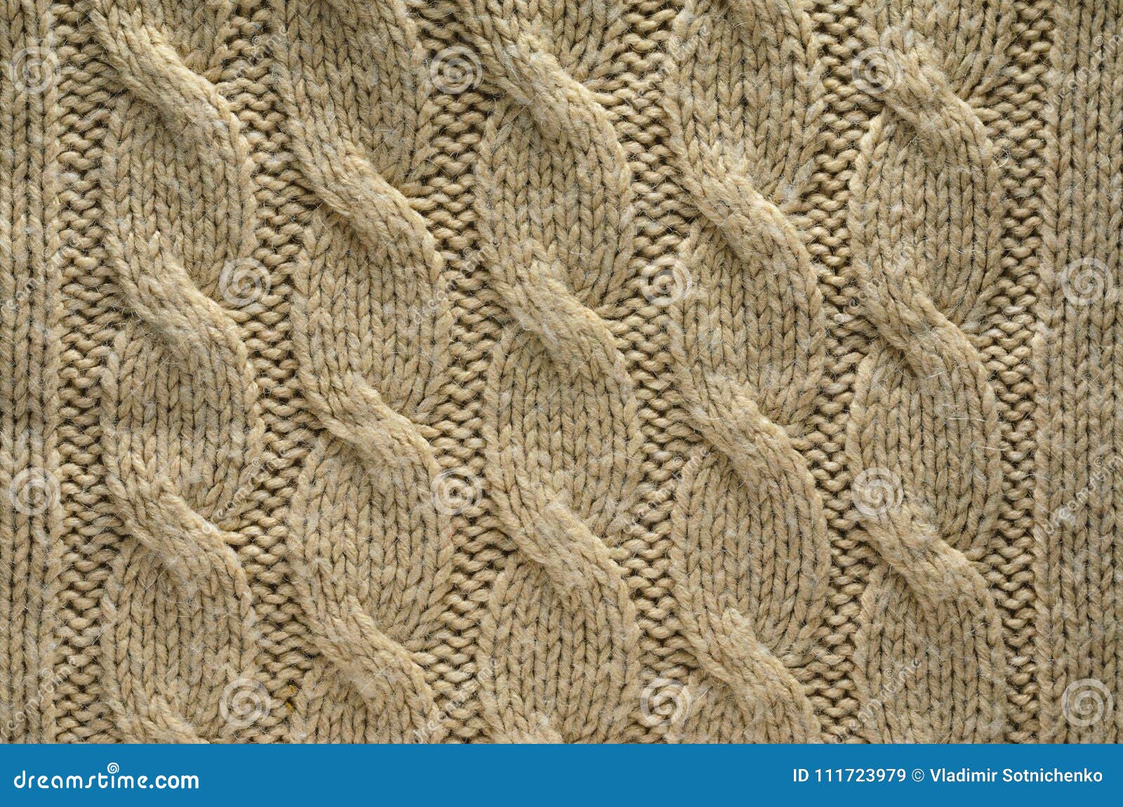 Knitted Cloth Texture with Cable Knits Pattern Stock Image - Image of ...