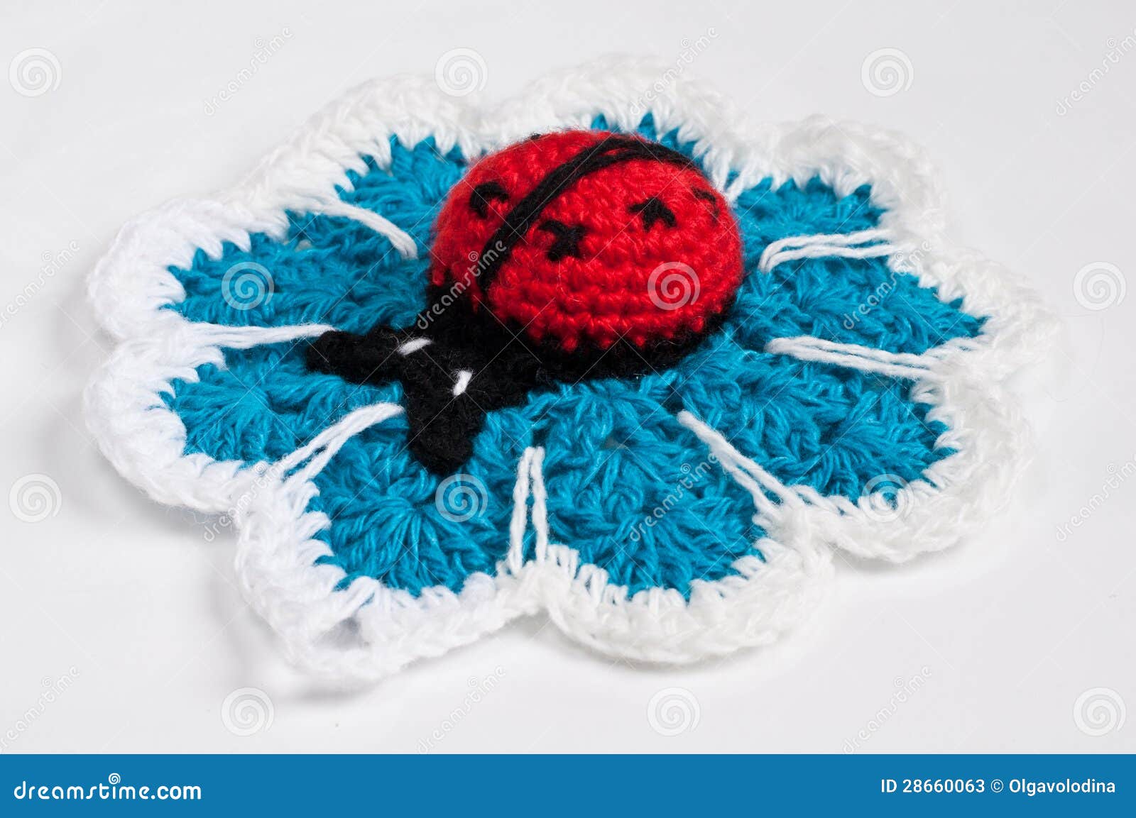 Knitted cloths ladybug stock image. Image of wool, hobbies - 28660063