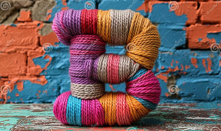 Knitted Colored Letter B on an Abstract Background. Stock Photo - Image ...