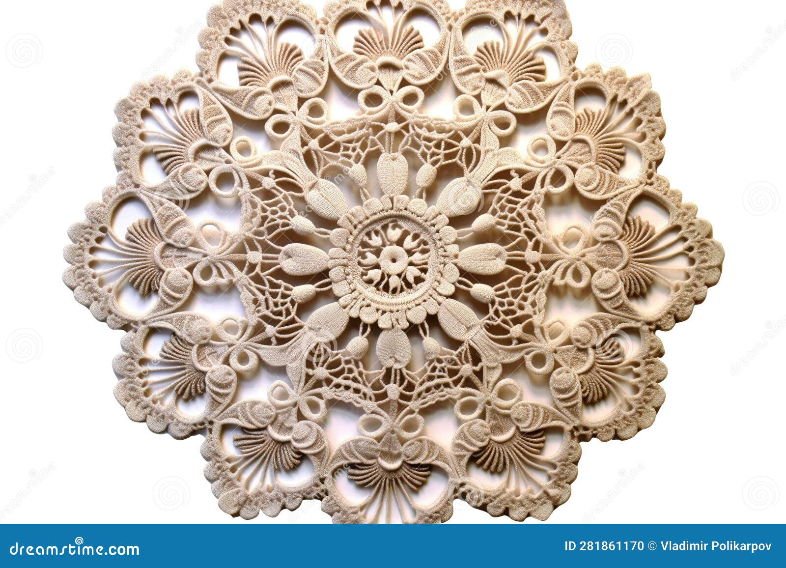 Knitted Doily Isolated on White Background. Generated by AI Stock ...