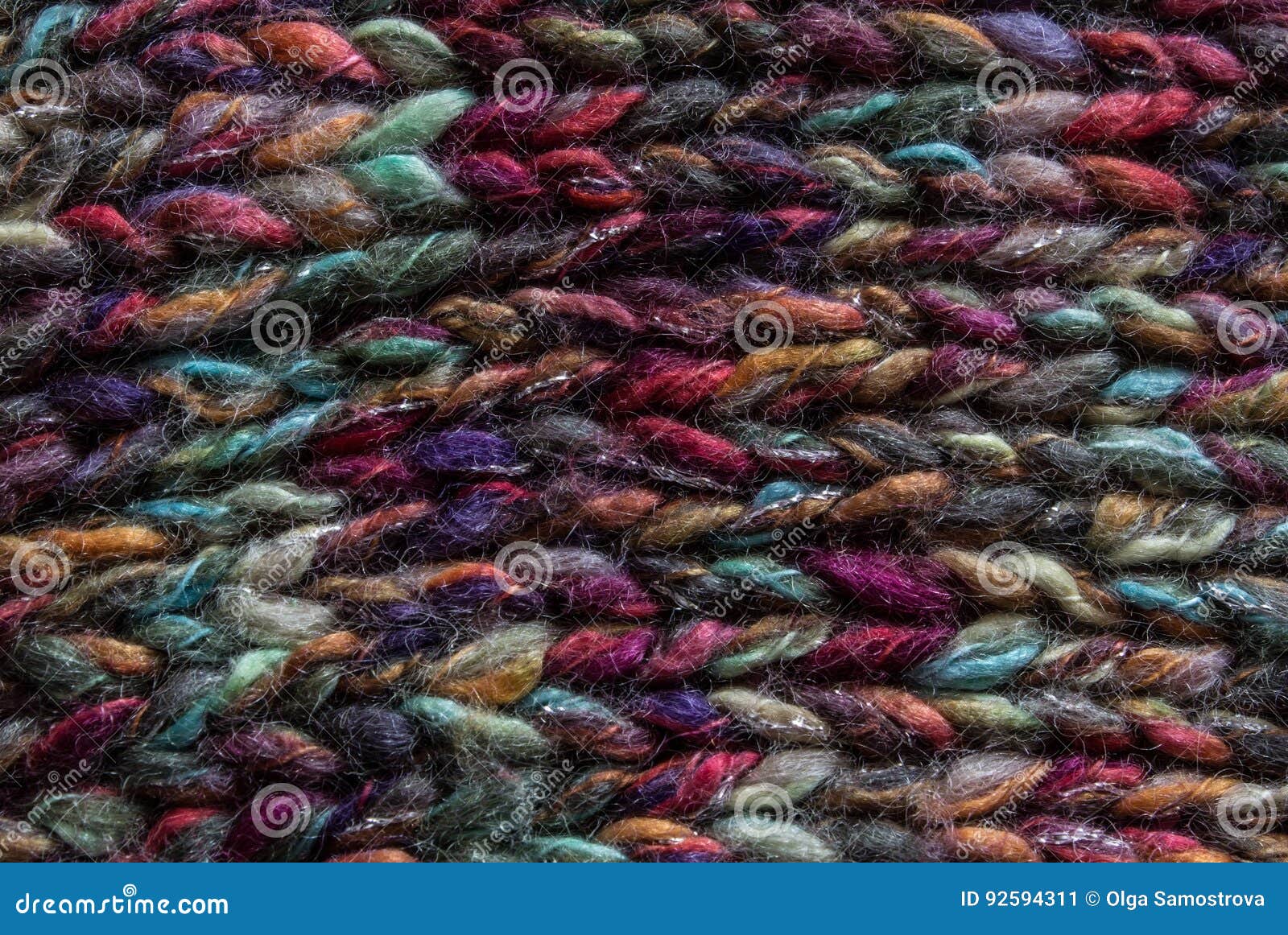 Knitted Fabric of Bright Threads. Background, Texture. Stock Image ...