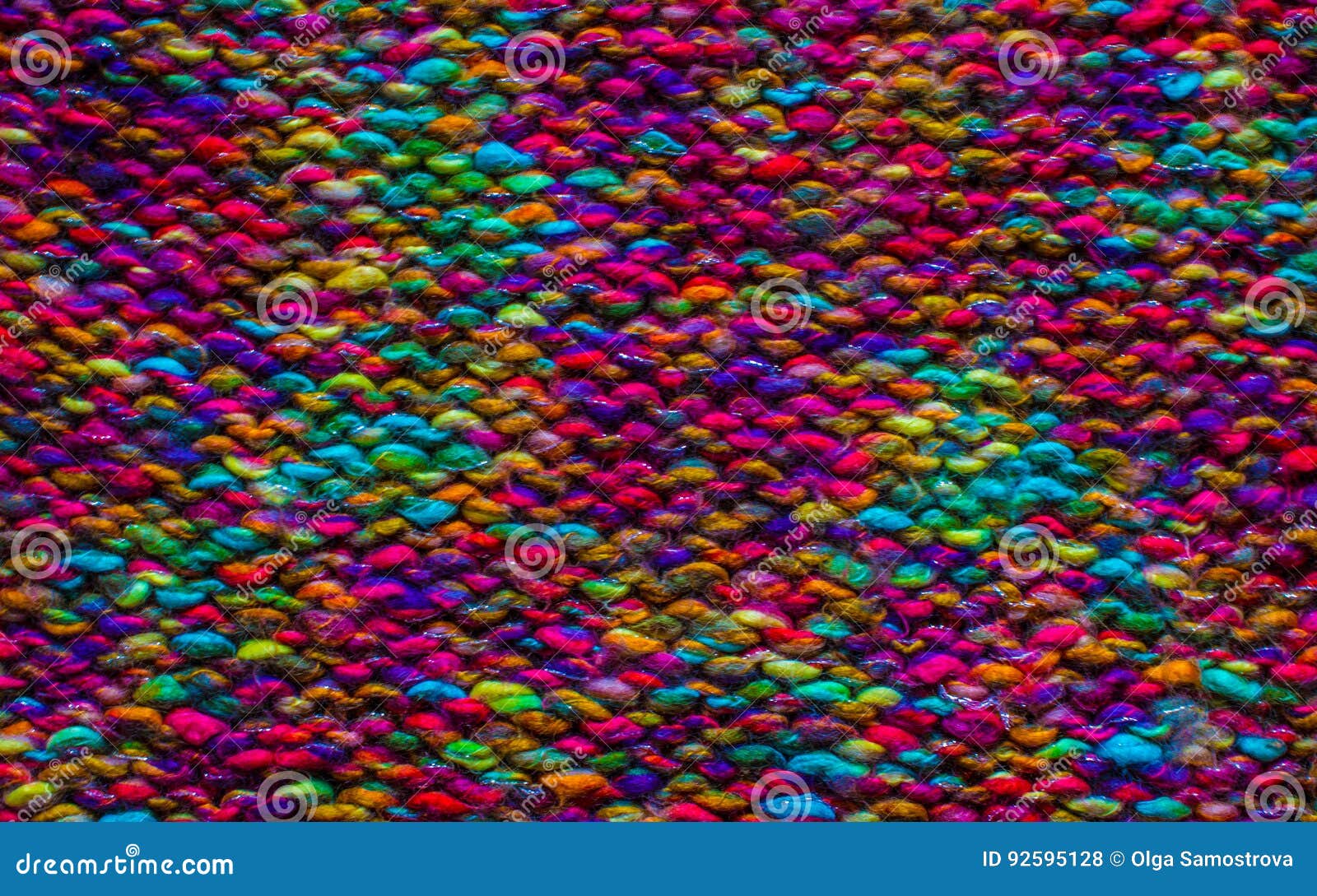 Knitted Fabric of Bright Threads. Background, Texture. Stock Photo ...
