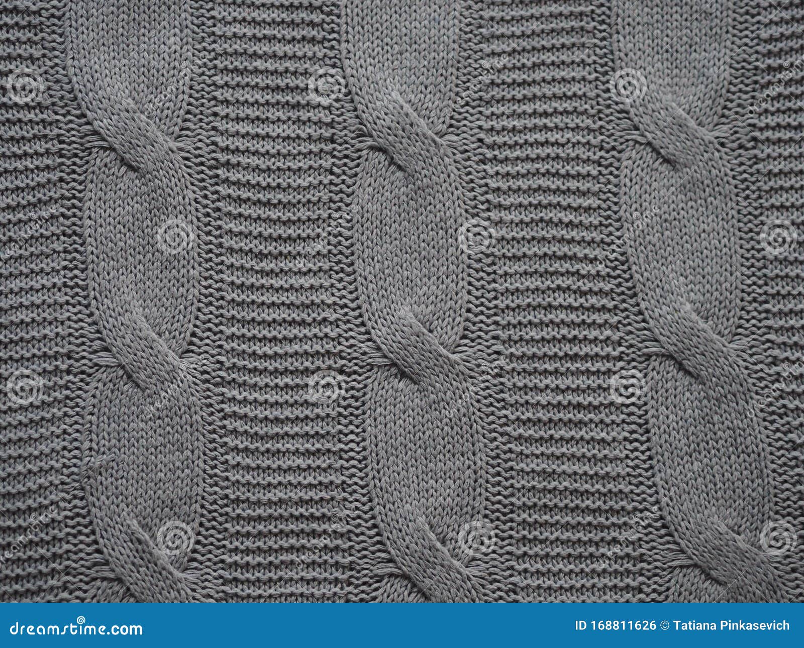 Knitted Fabric Texture. Gray. Simple Knitting with Front and Back Loops ...