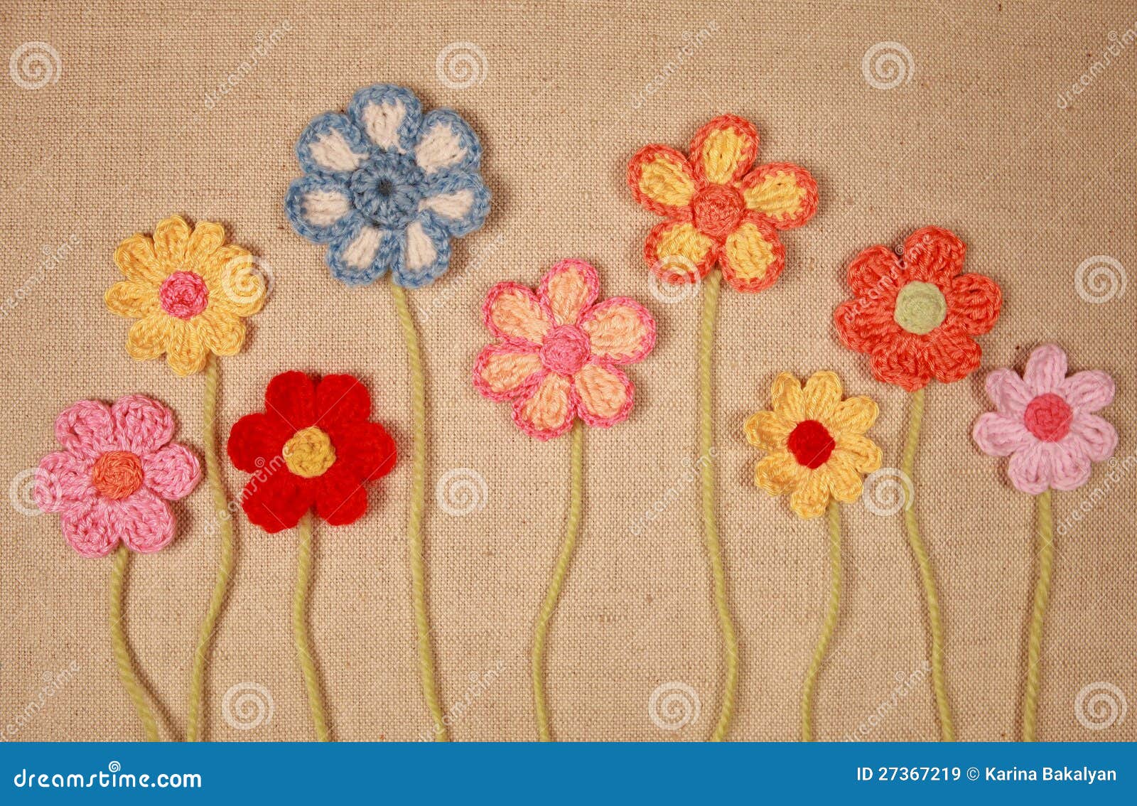 Knitted flowers stock image. Image of crochet, isolated - 27367219