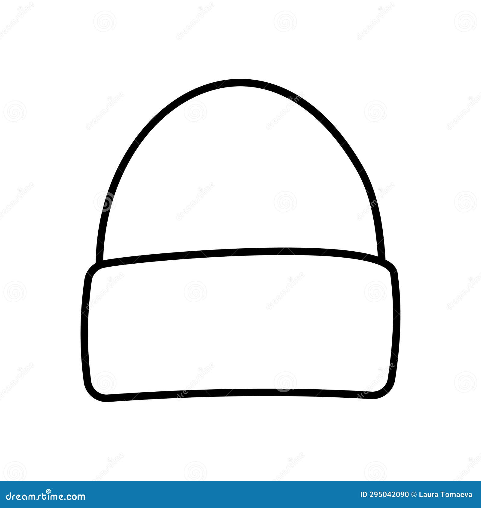 Knitted Hat Isolated Outline Vector Icon. Stock Vector - Illustration ...