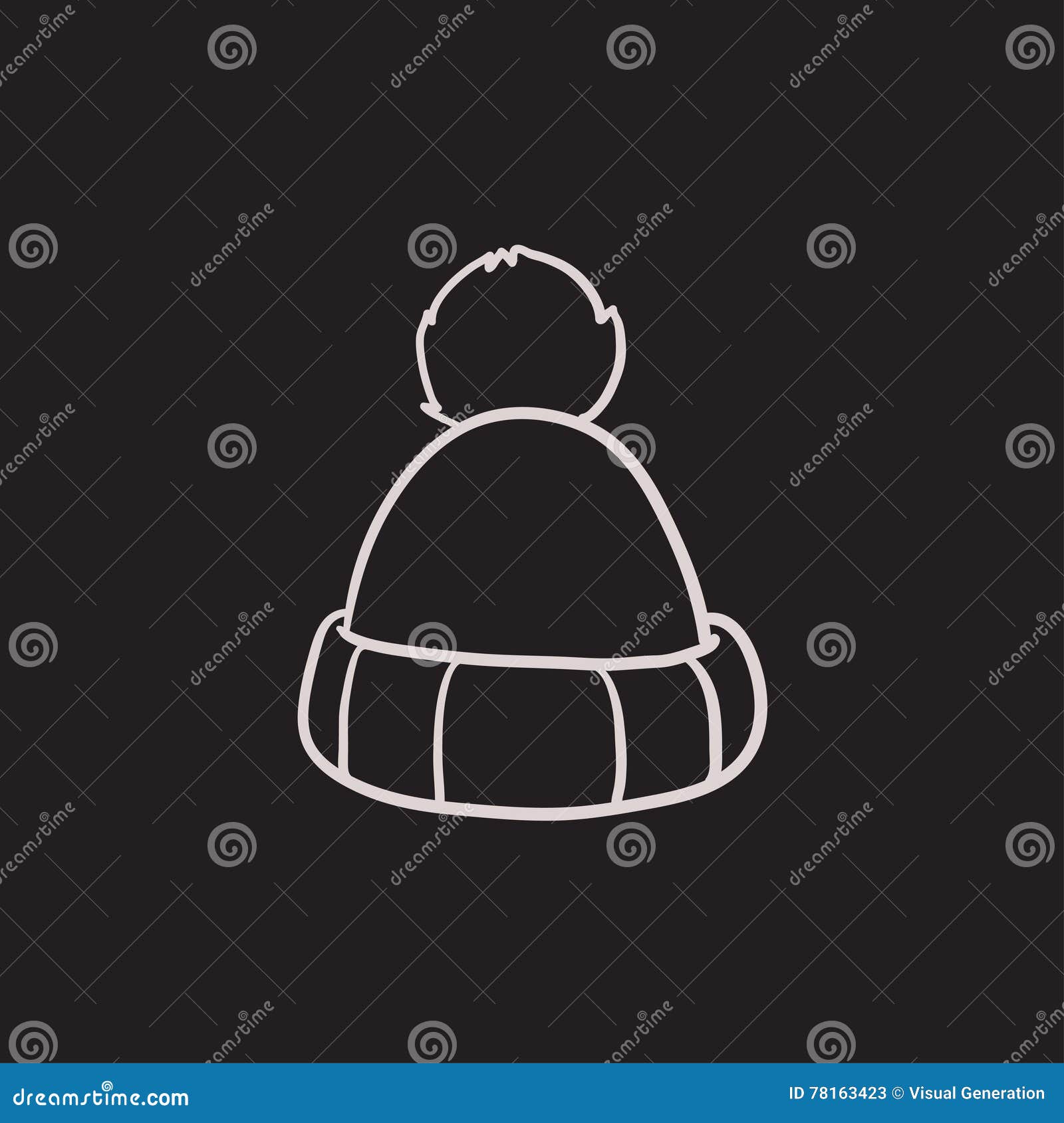 Knitted hat sketch icon. stock vector. Illustration of linear - 78163423 Knitted hat sketch icon. stock vector. Illustration of linear - 78163423